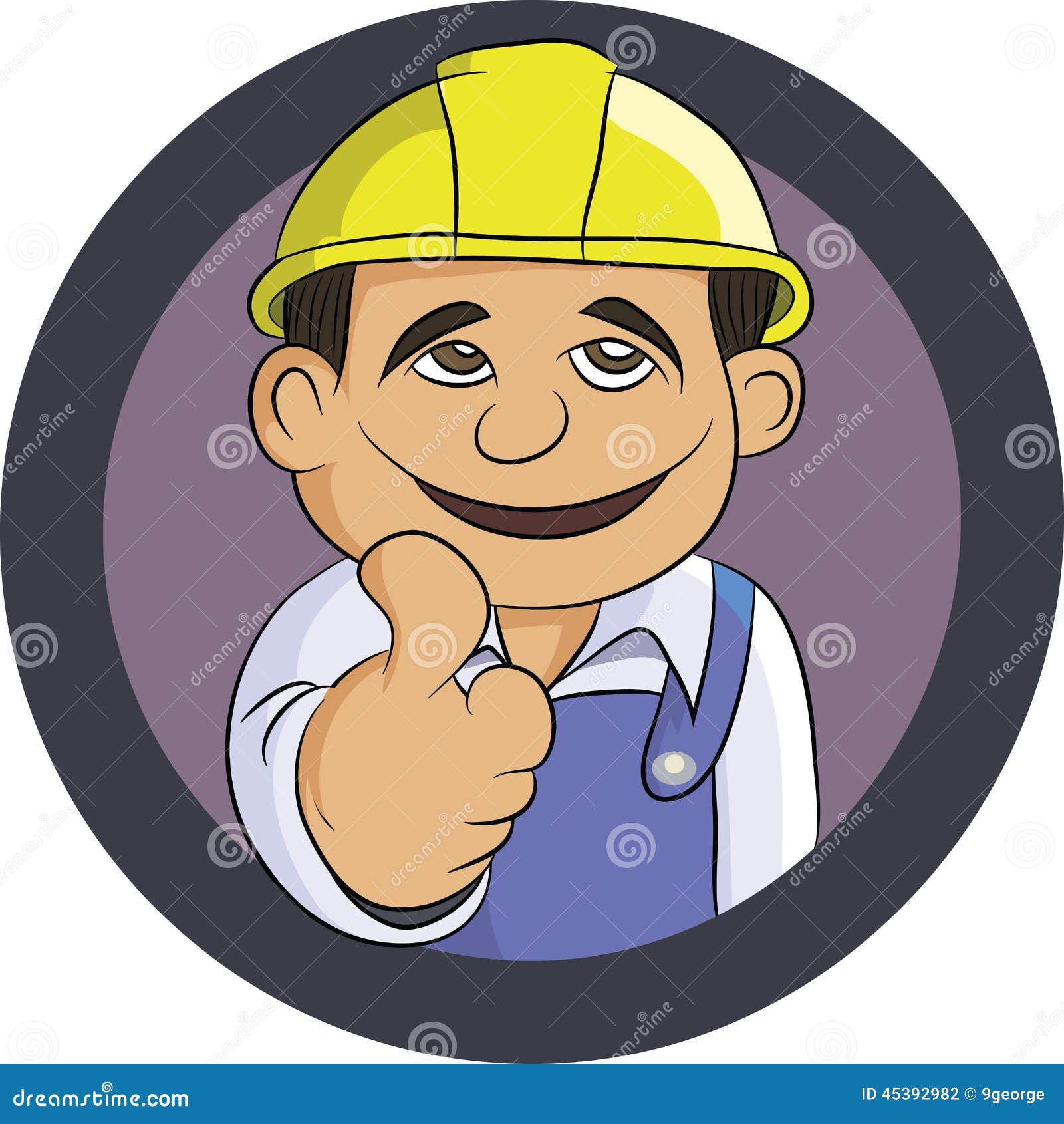 Friendly Engineer Smiling Thumbs Up and Wearing Uniform Stock Vector ...