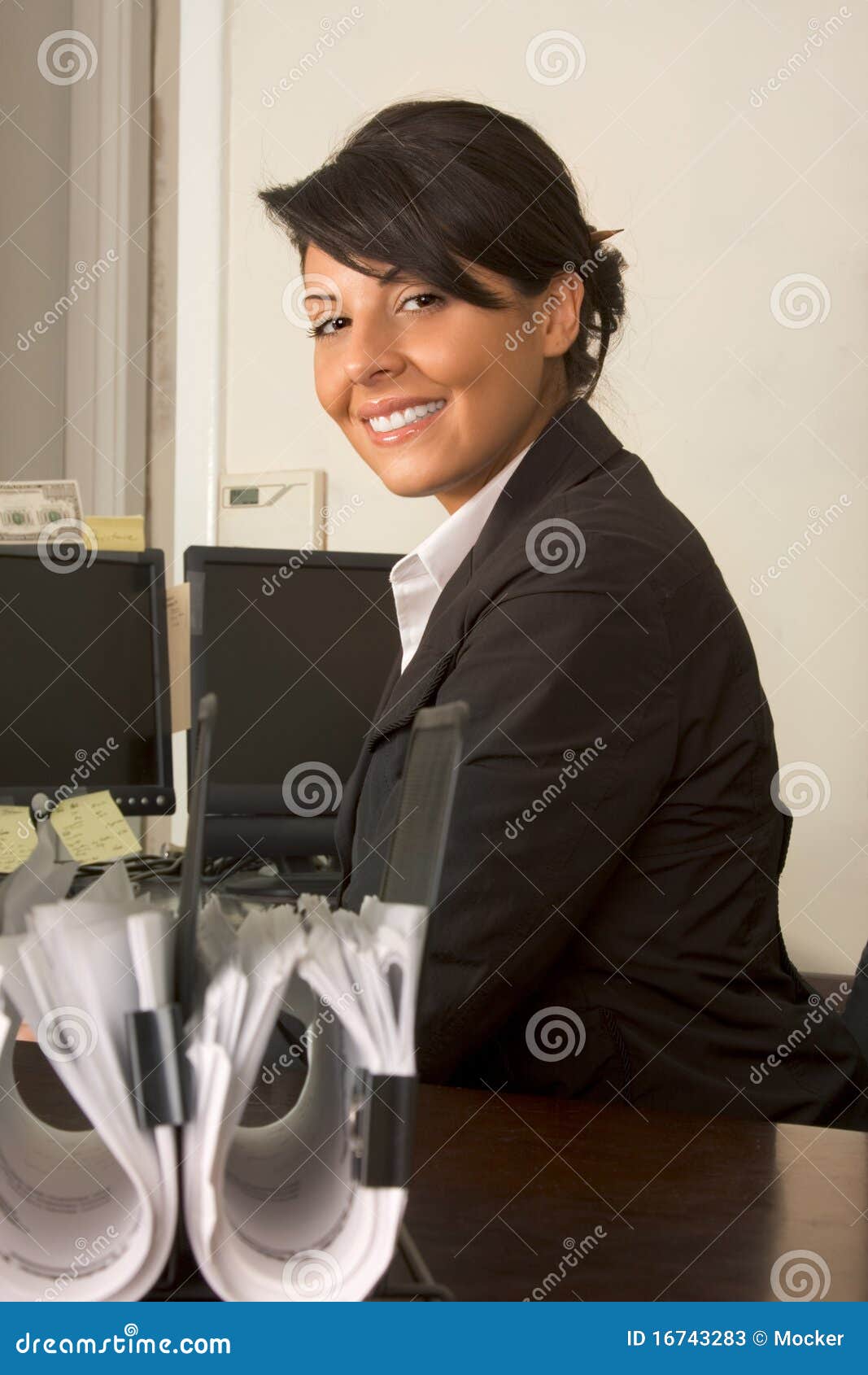 Friendly Executive Assistant Woman Business Suit Stock Image - Image of ...