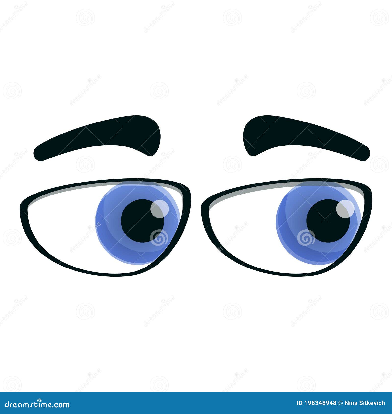 Friendly Eyes Icon, Cartoon Style Stock Vector - Illustration of ...