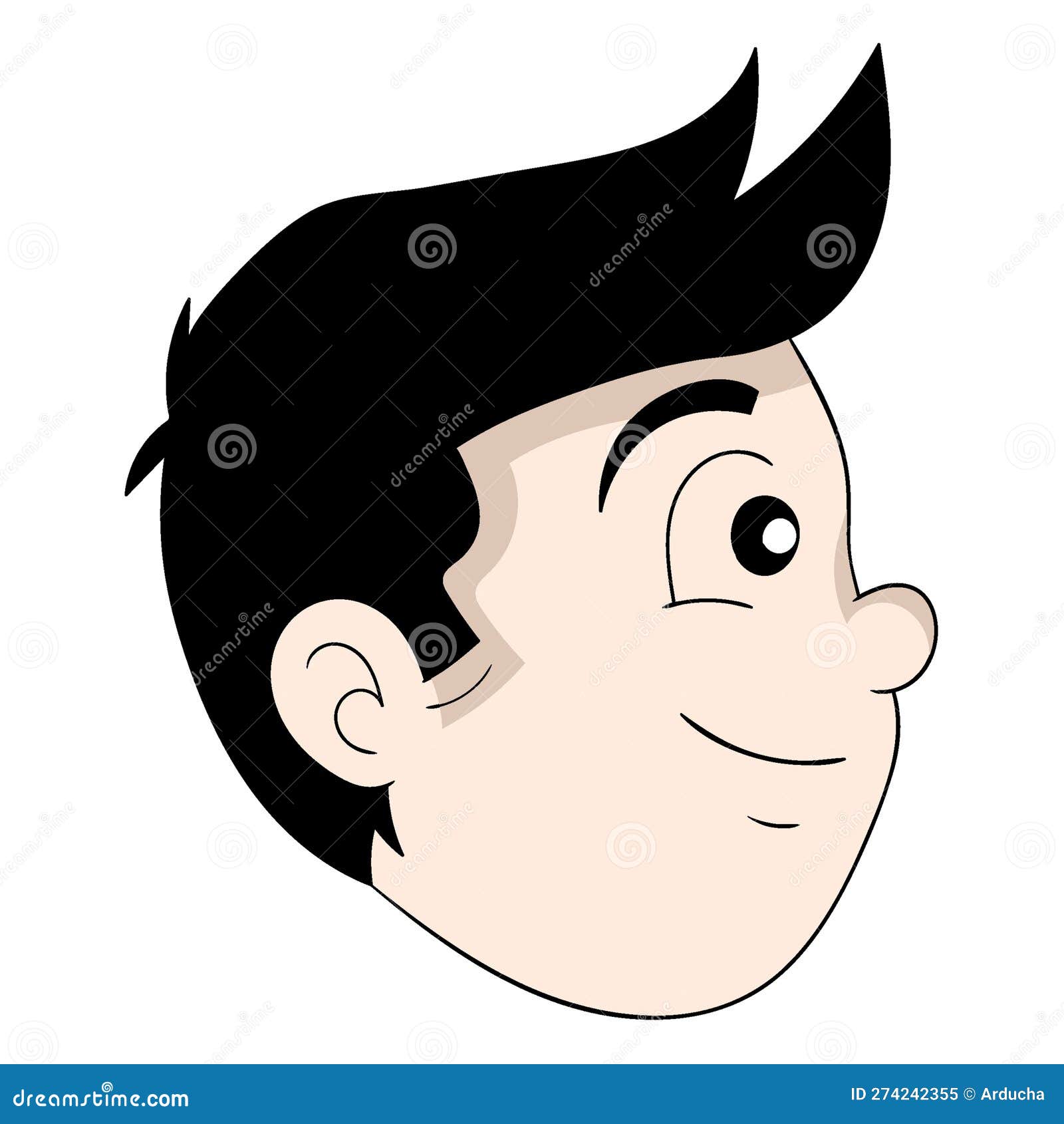 Friendly Faced Boy Head Smiling Stock Vector - Illustration of doodle ...