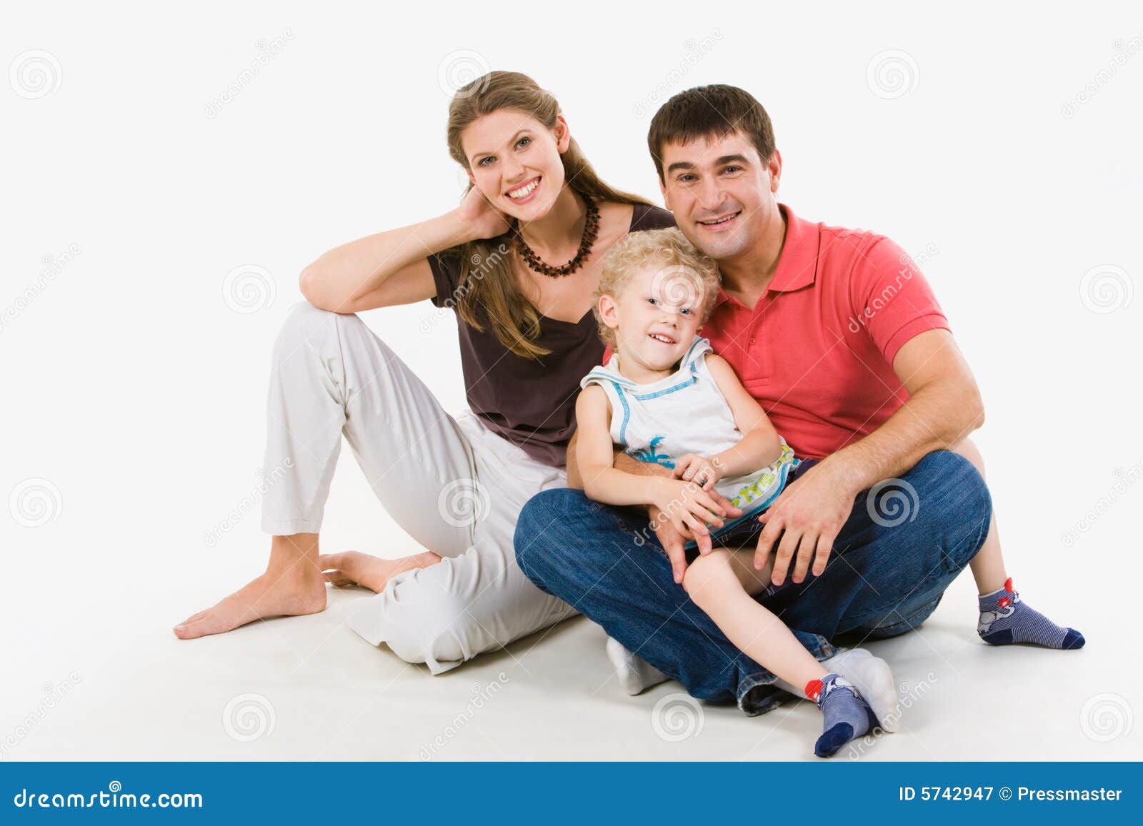 Friendly family stock image. Image of infant, pose, friendly - 5742947