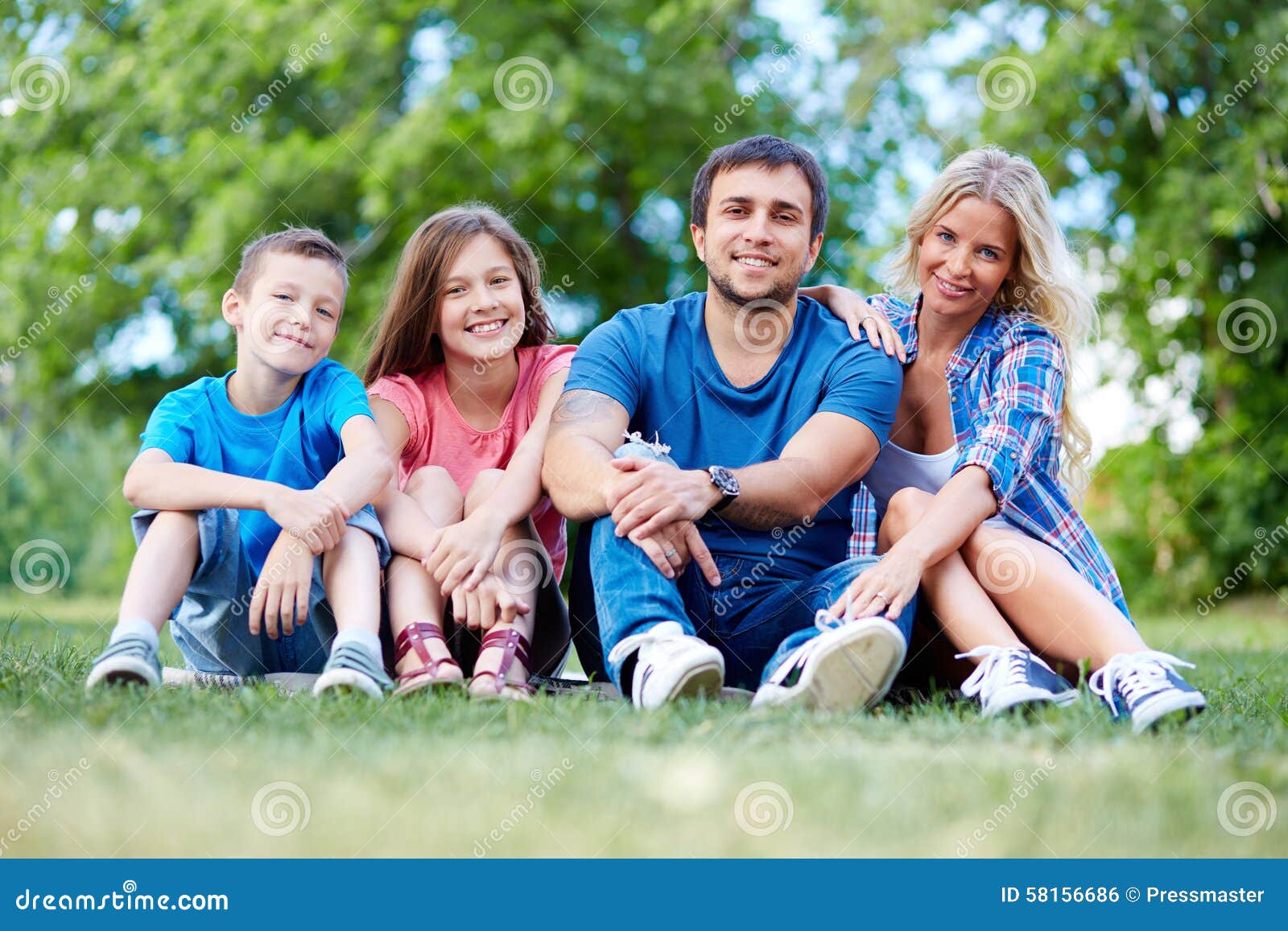 Friendly family stock photo. Image of mother, sister - 58156686