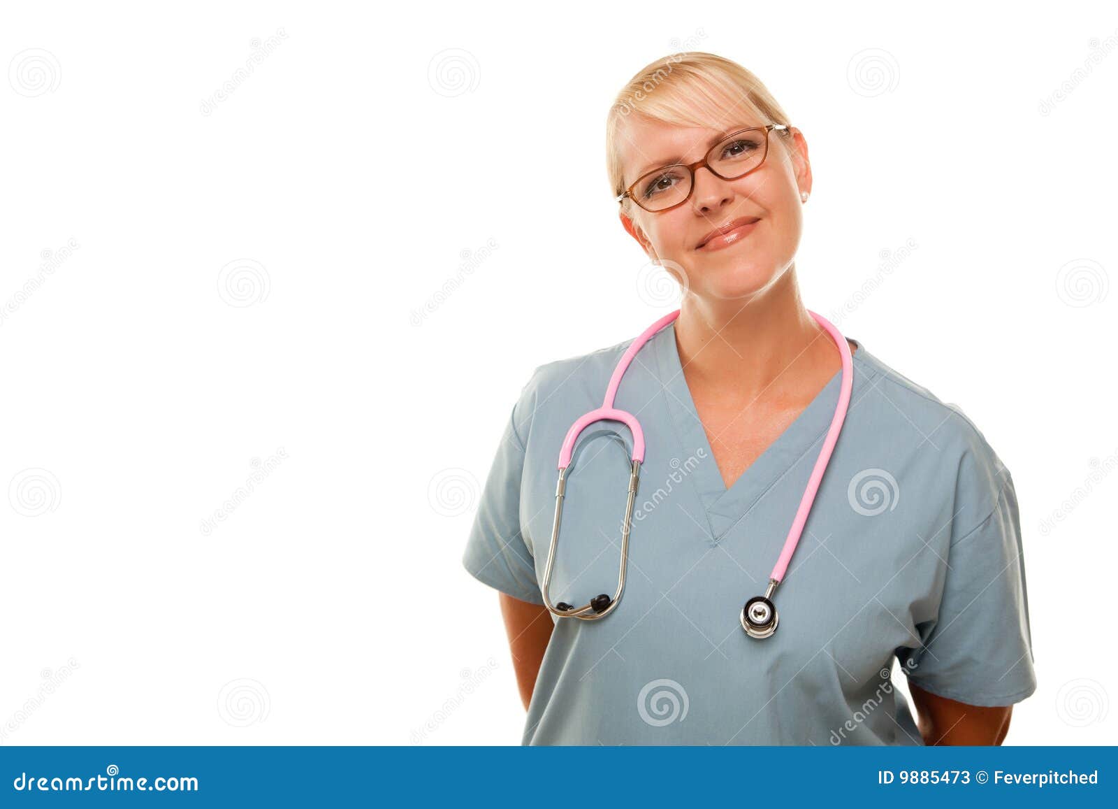 Friendly Female Blonde Doctor Stock Image - Image of pretty ...