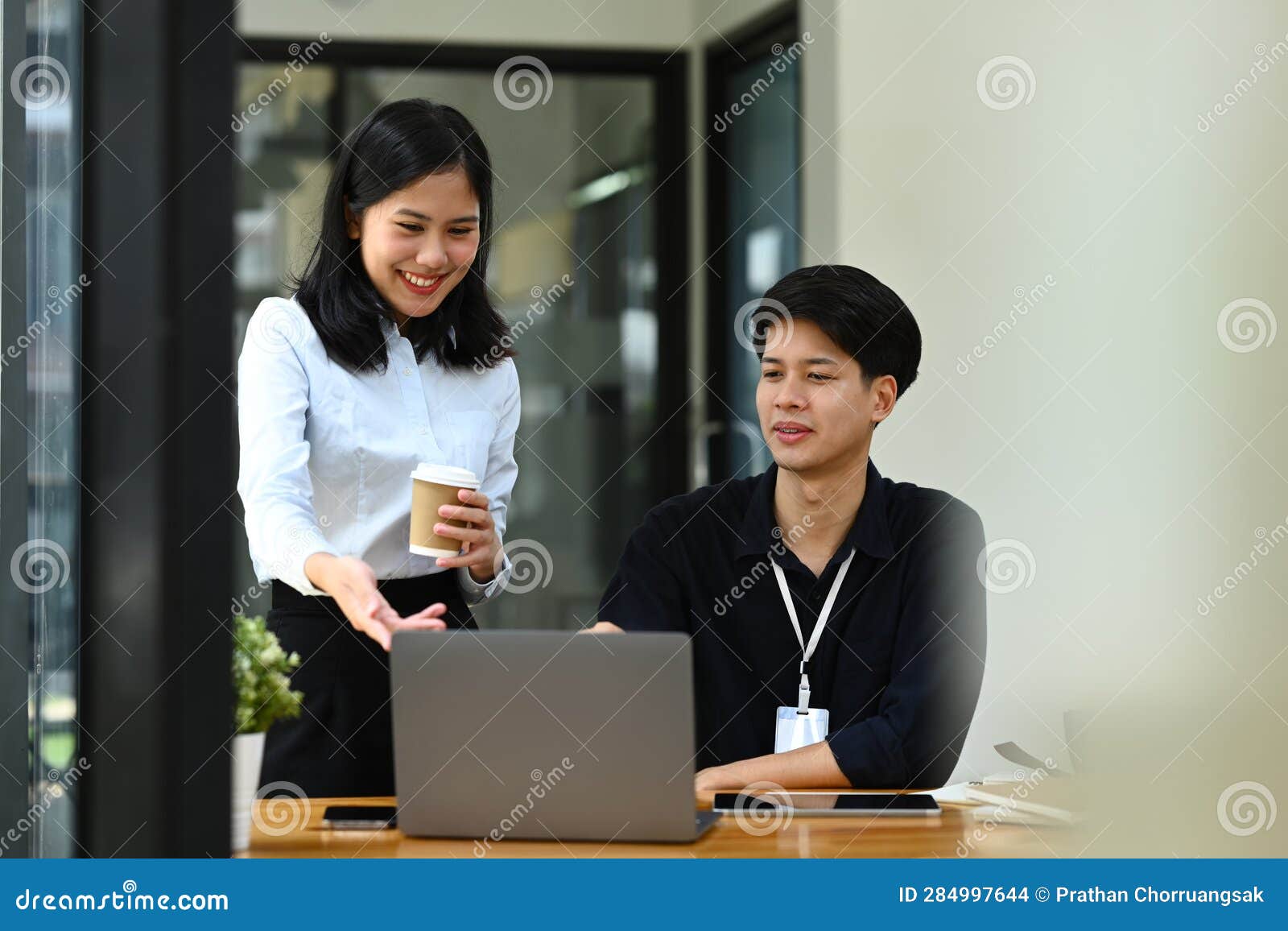 Friendly Female Manager Explaining Information, Analyzing Sales ...