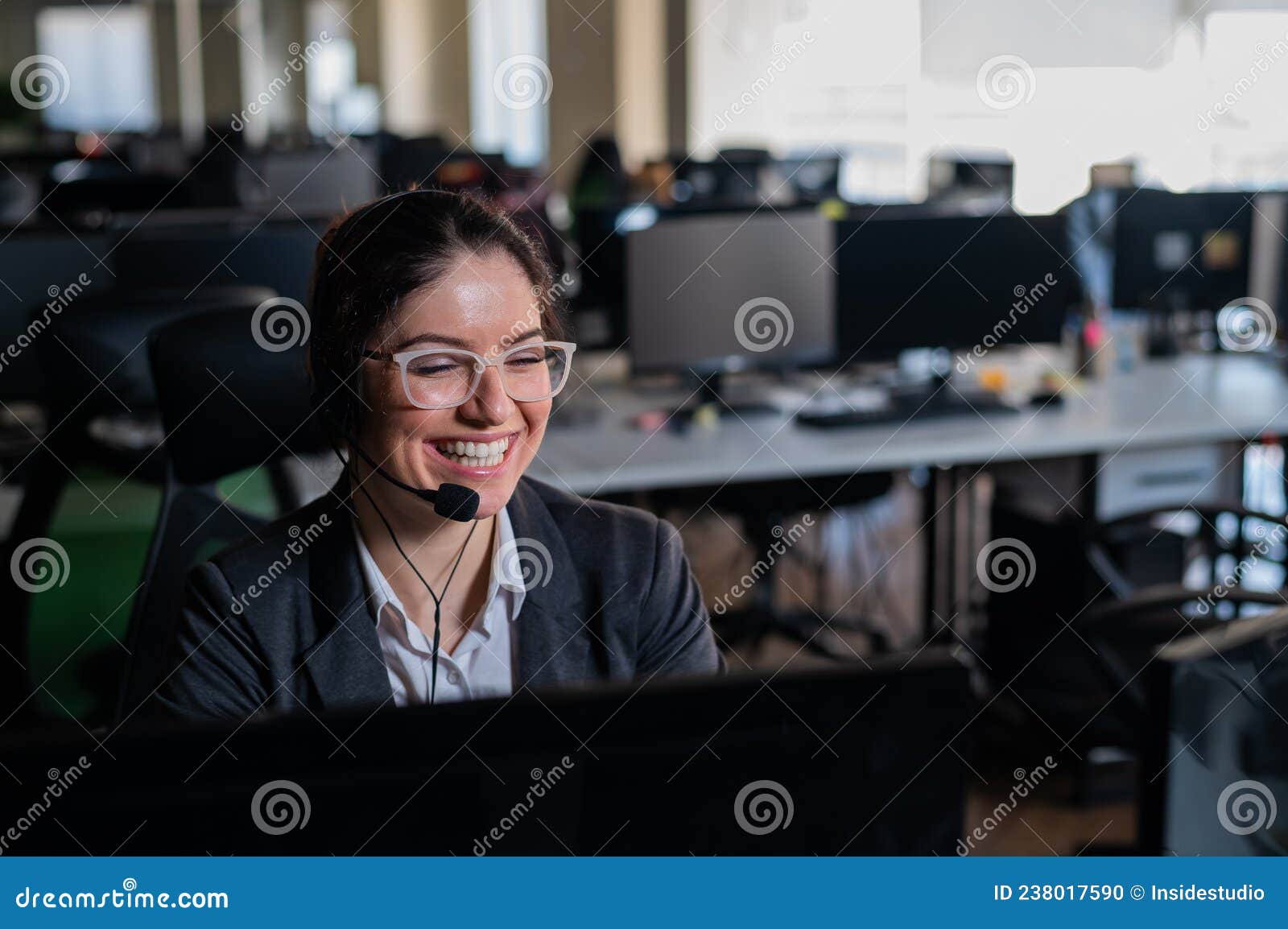 Friendly Female Support Worker in the Office. Stock Photo - Image of ...