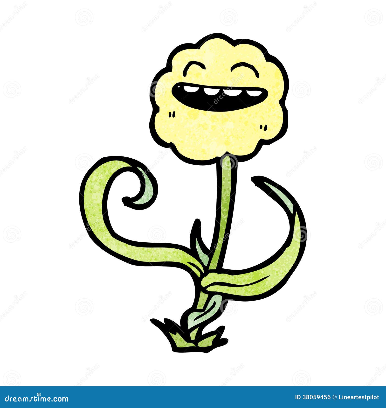 Friendly Flower Cartoon Character Stock Vector - Illustration of face ...