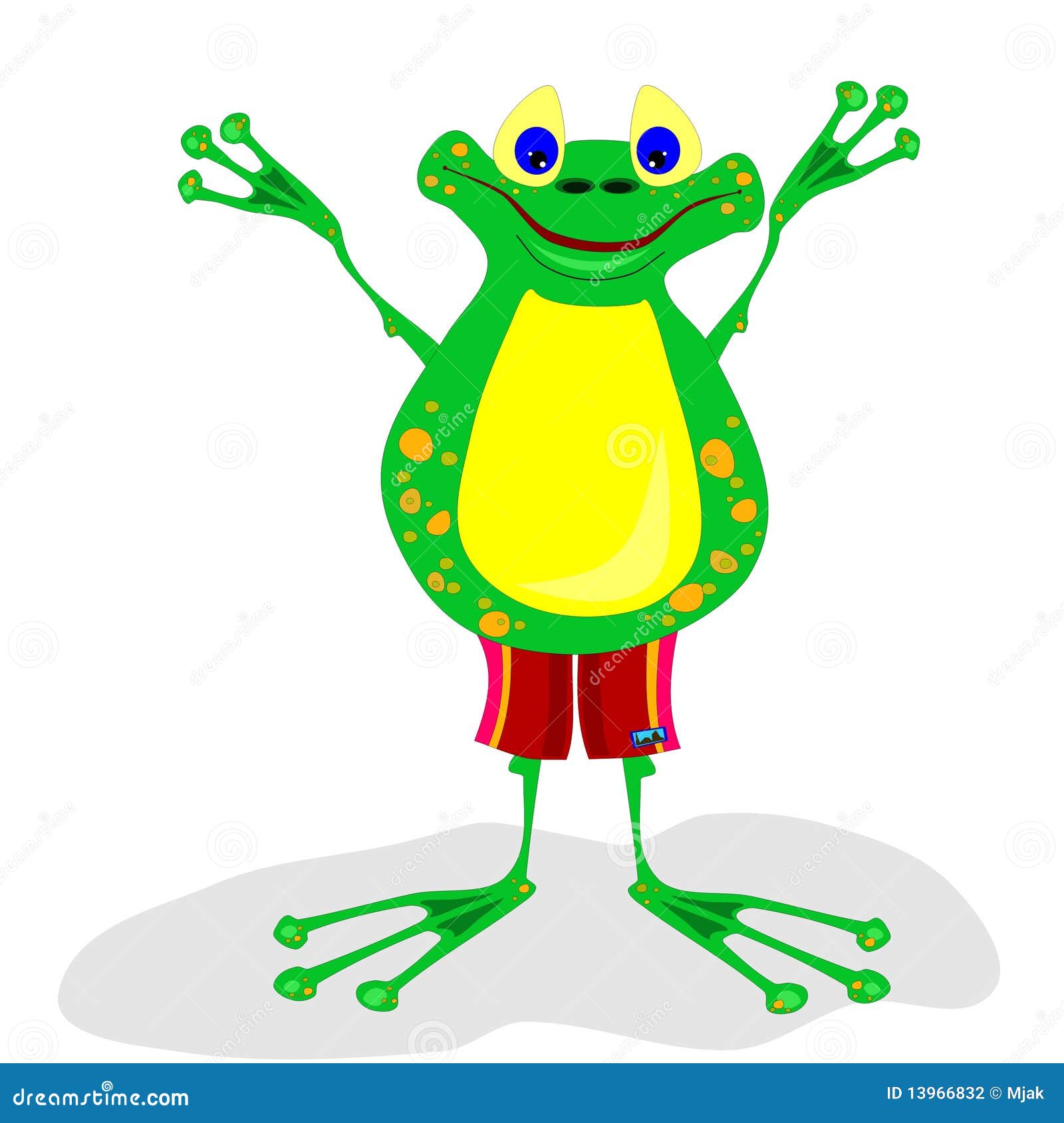 Friendly frog stock vector. Illustration of green, water - 13966832