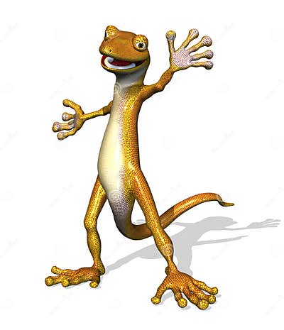 A Friendly Gecko Welcomes You Stock Illustration - Illustration of ...