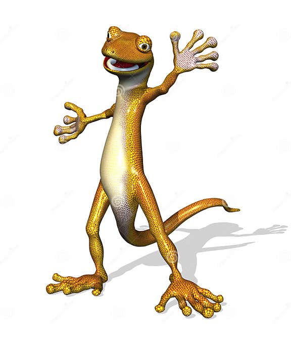 A Friendly Gecko Welcomes You Stock Illustration - Illustration of ...