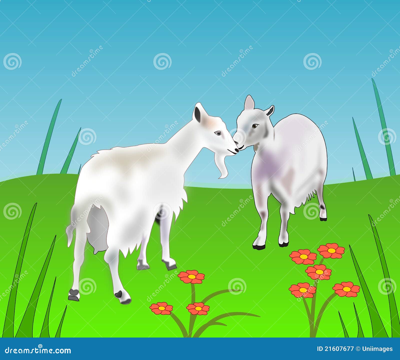 Friendly Goats stock illustration. Illustration of animals - 21607677