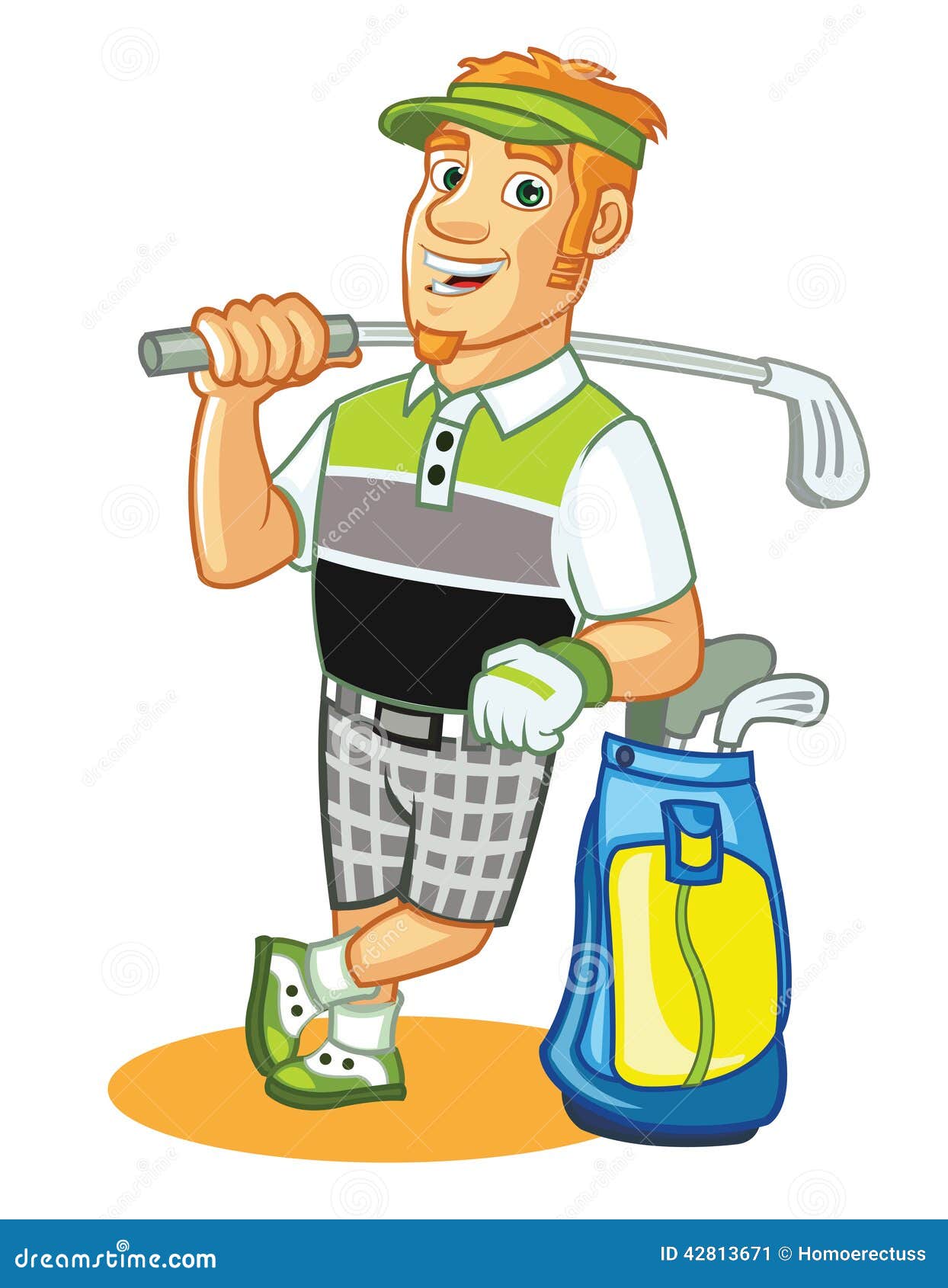 Cartoon Golf Ball Character Vector Illustration | CartoonDealer.com ...