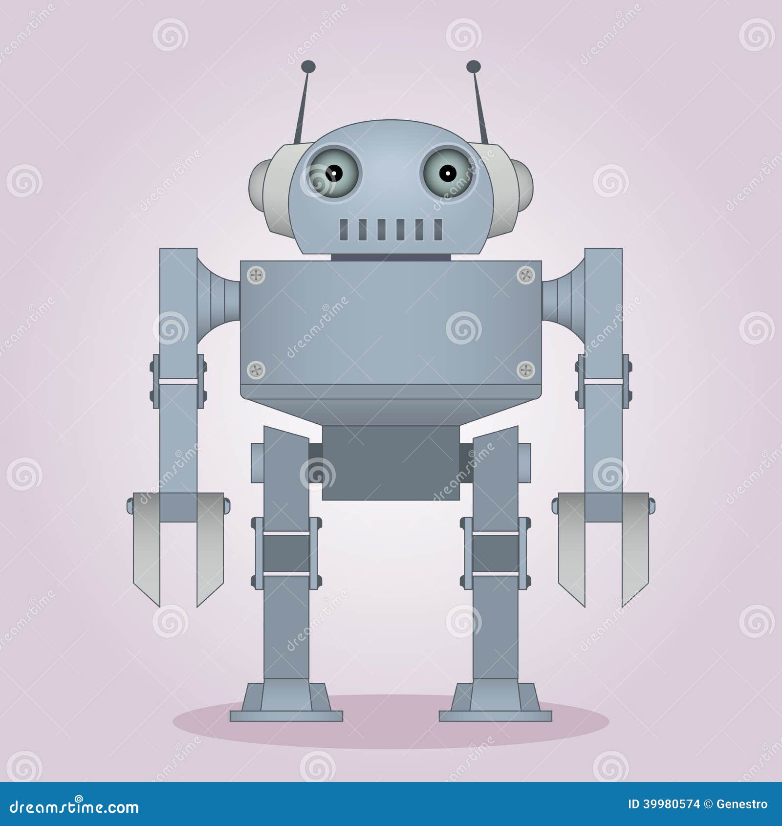 Friendly grey robot stock vector. Illustration of shape - 39980574