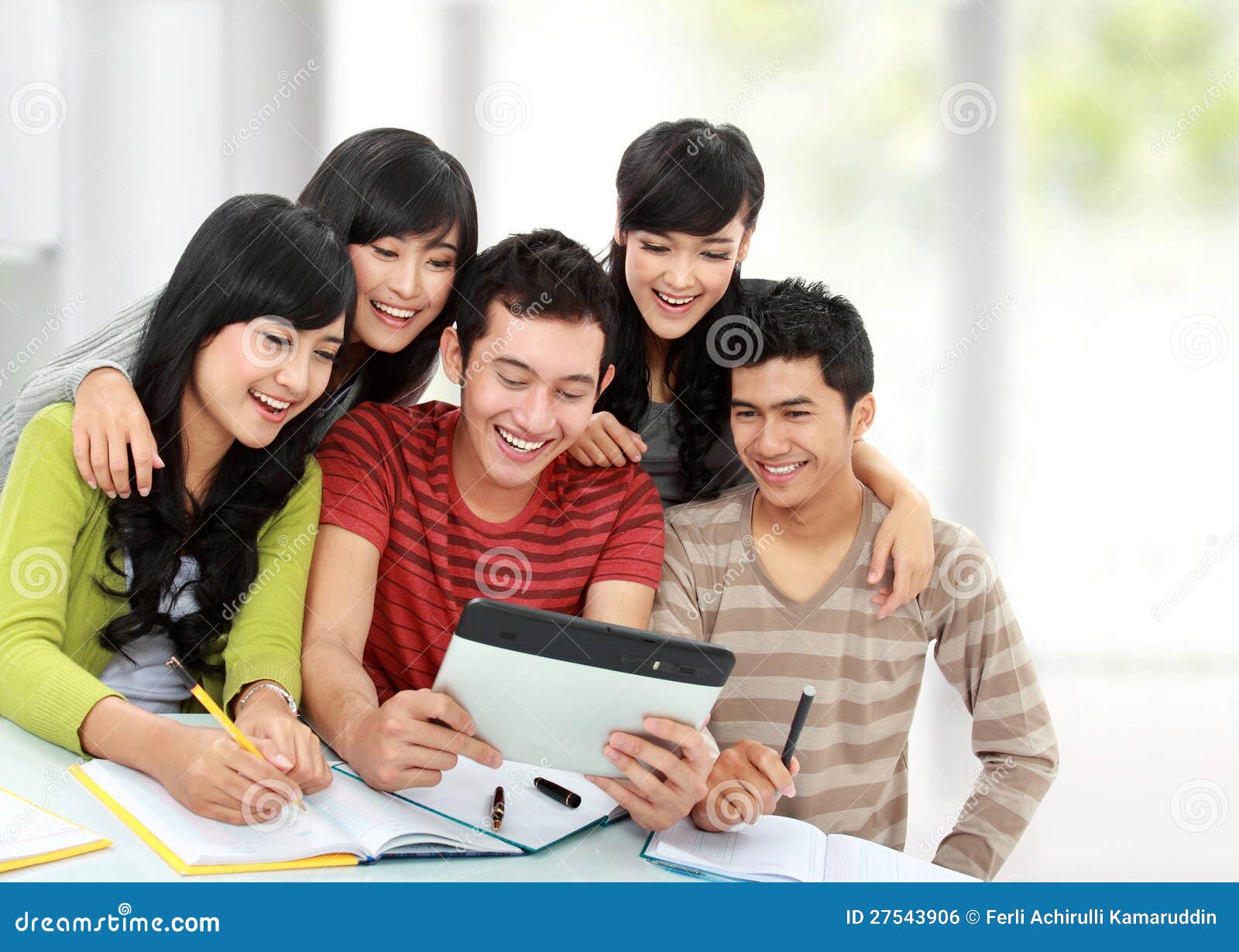 Friendly group of students stock photo. Image of class - 27543906