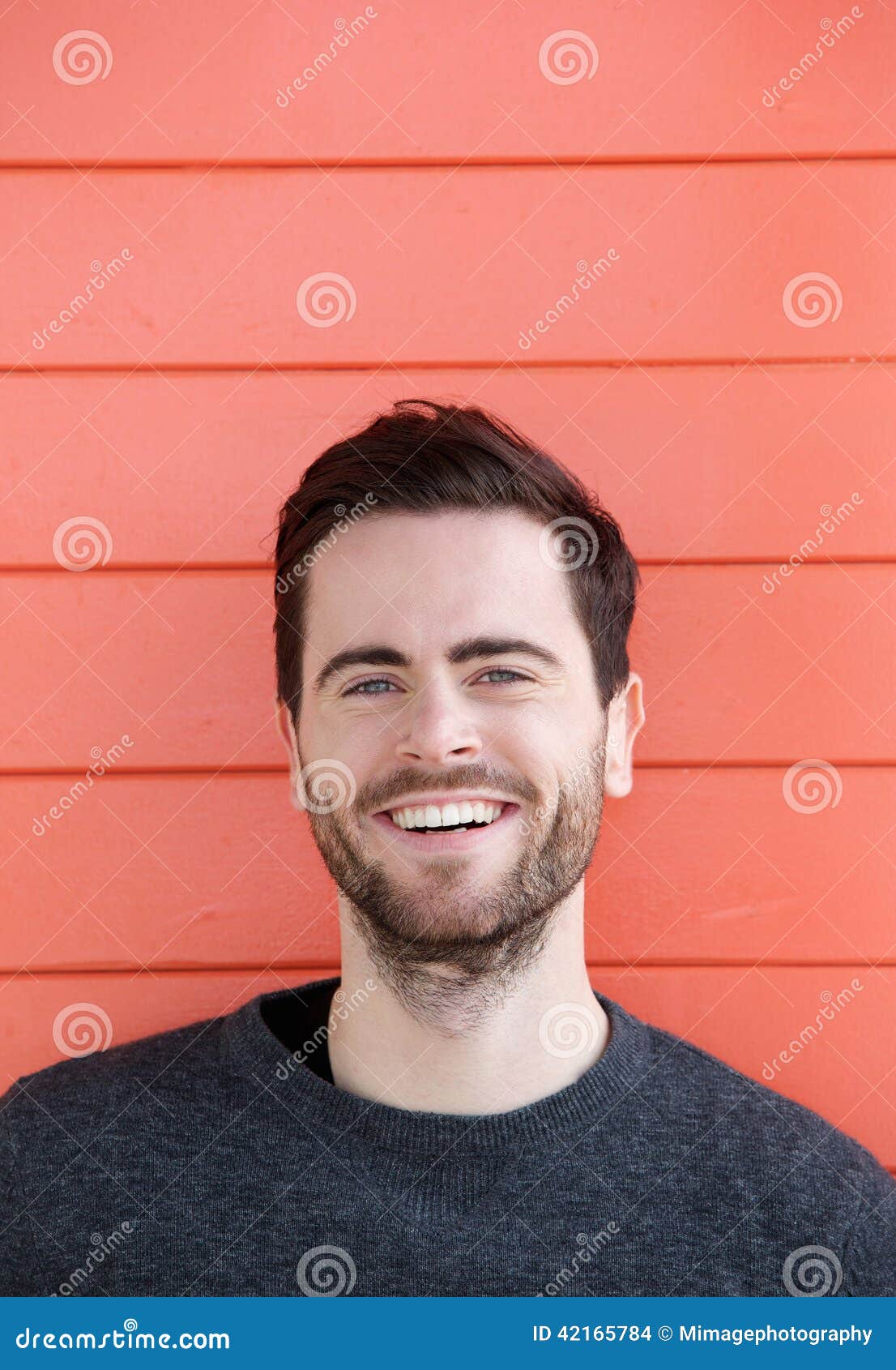Friendly Guy with Beard Smiling Stock Photo - Image of casual ...