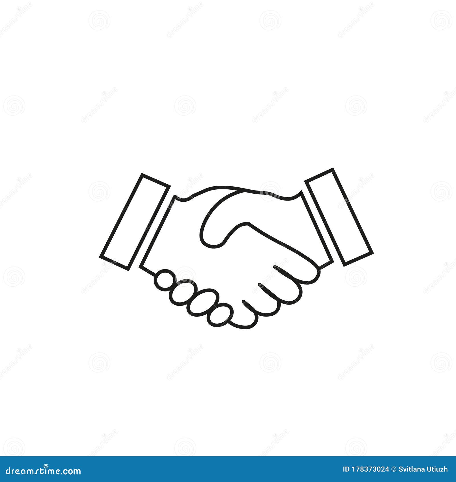 Friendly Hand Shake, Vector Illustration Isolated on White Background ...