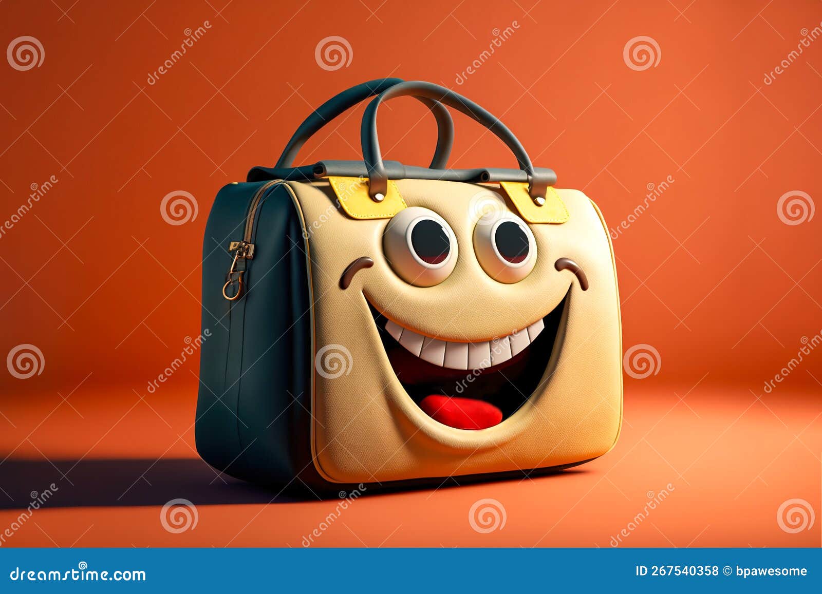Friendly Handbag Cartoon Character, Generative AI Stock Illustration ...