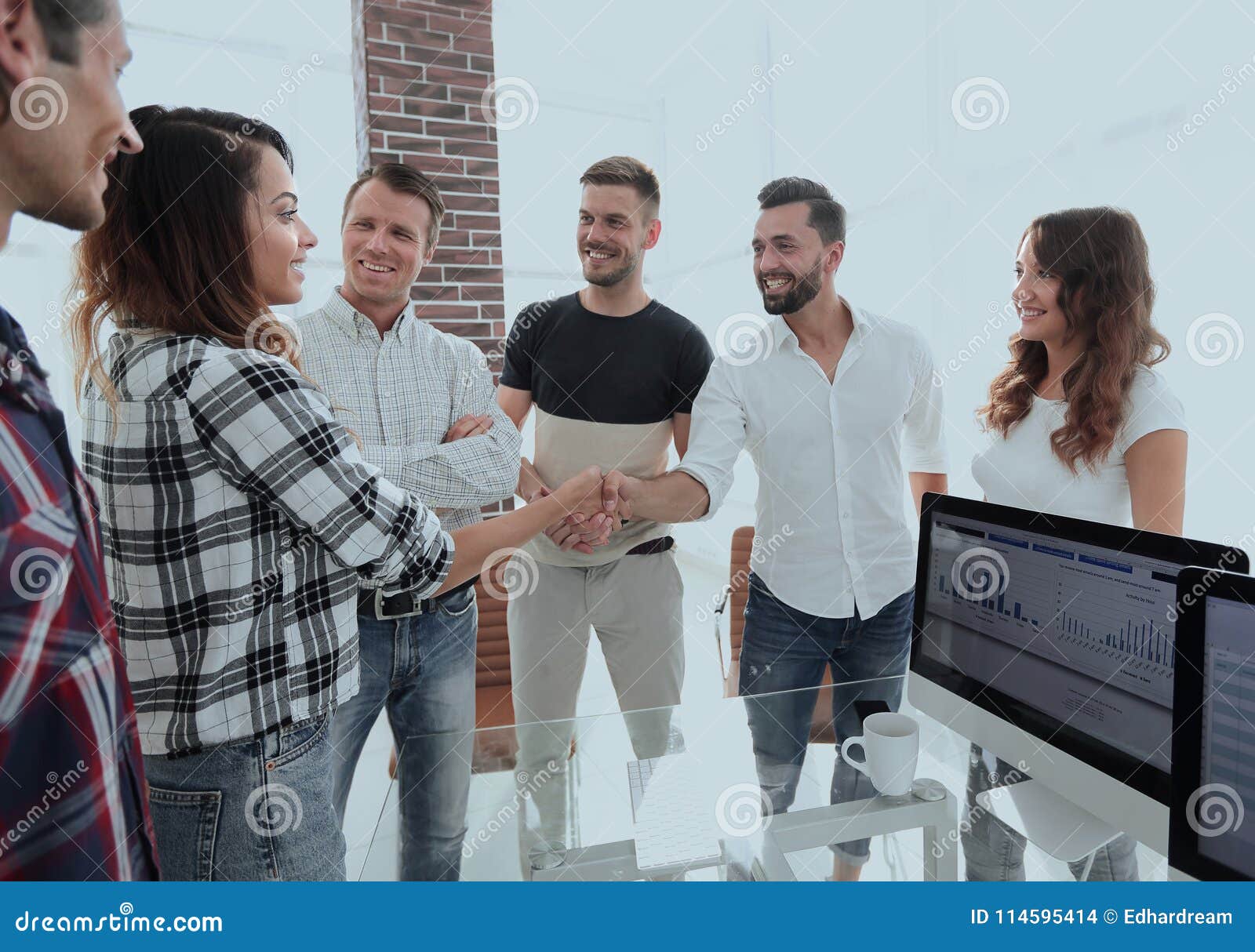 Friendly Handshake between Manager and Employee Stock Photo - Image of ...