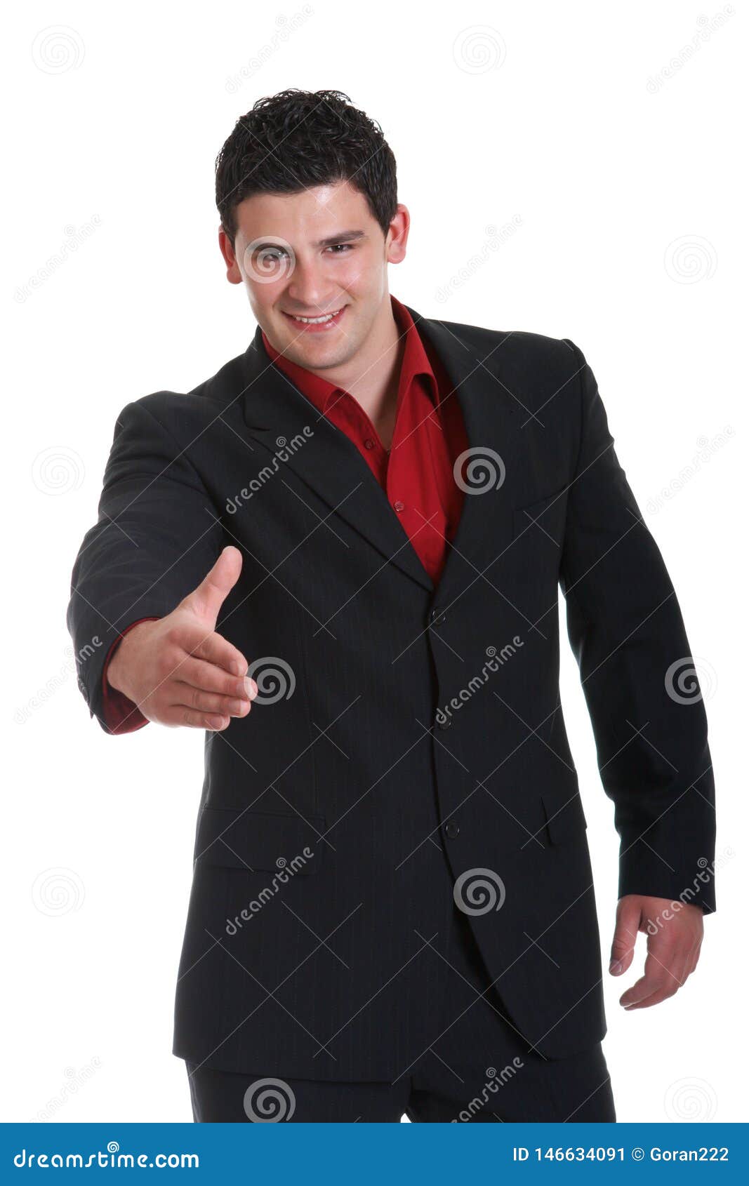 Friendly Handshake. Man And Woman Shaking Hands. Stock Photo ...