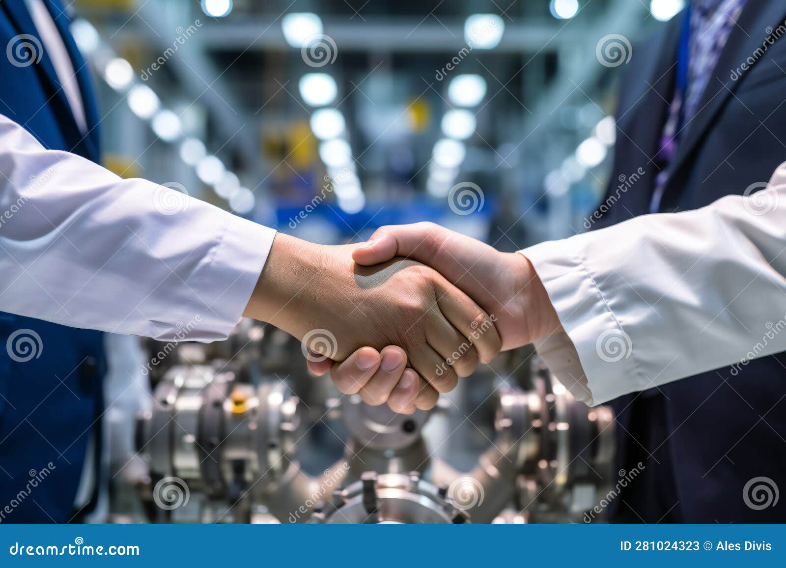 Friendly Handshake of Two Scientists. Generative AI Stock Illustration ...