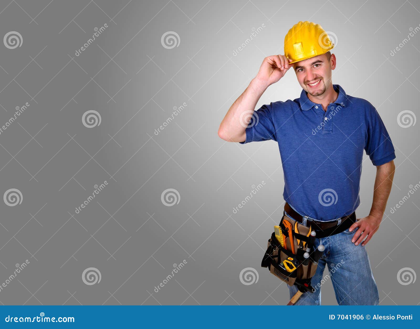Friendly Handy Man Portrait Background Stock Photo - Image of ...