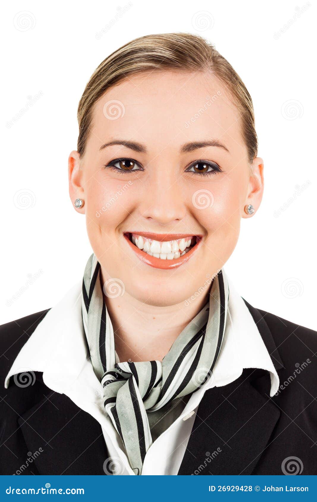 Friendly happy air hostess stock photo. Image of confident - 26929428