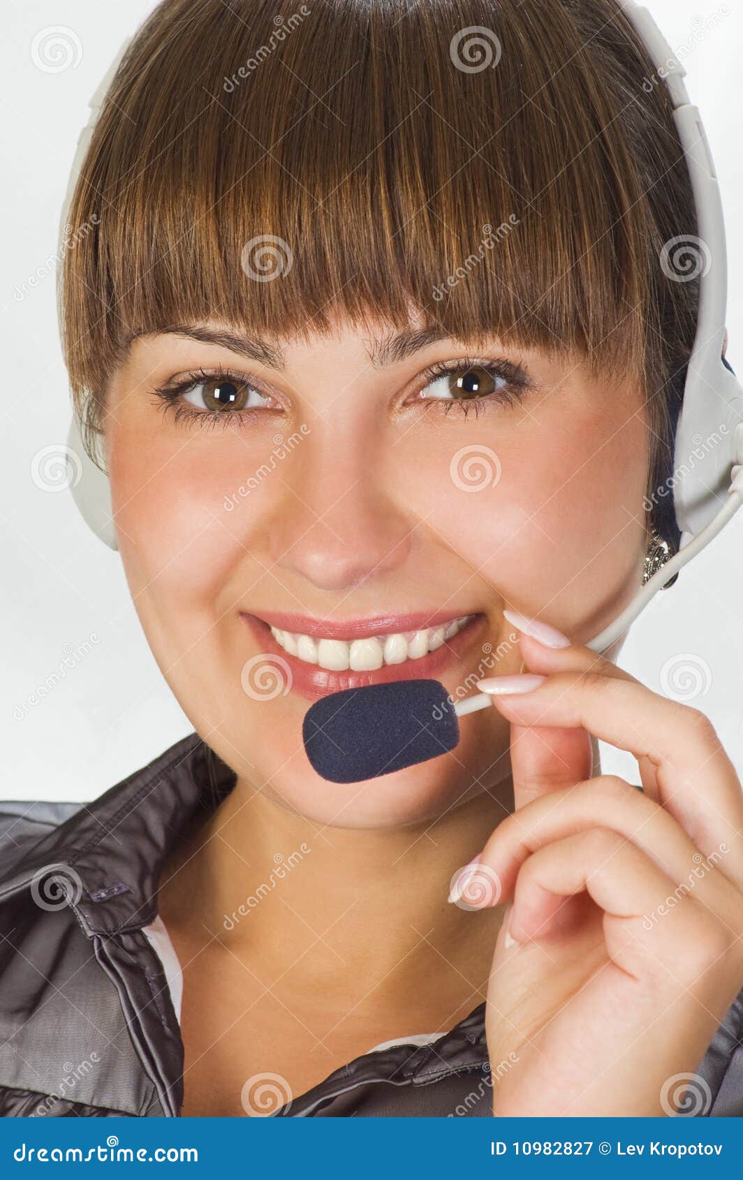 Friendly helpdesk girl stock image. Image of line, office - 10982827