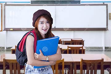 Friendly High School Student Smiling in Class Stock Photo - Image of ...