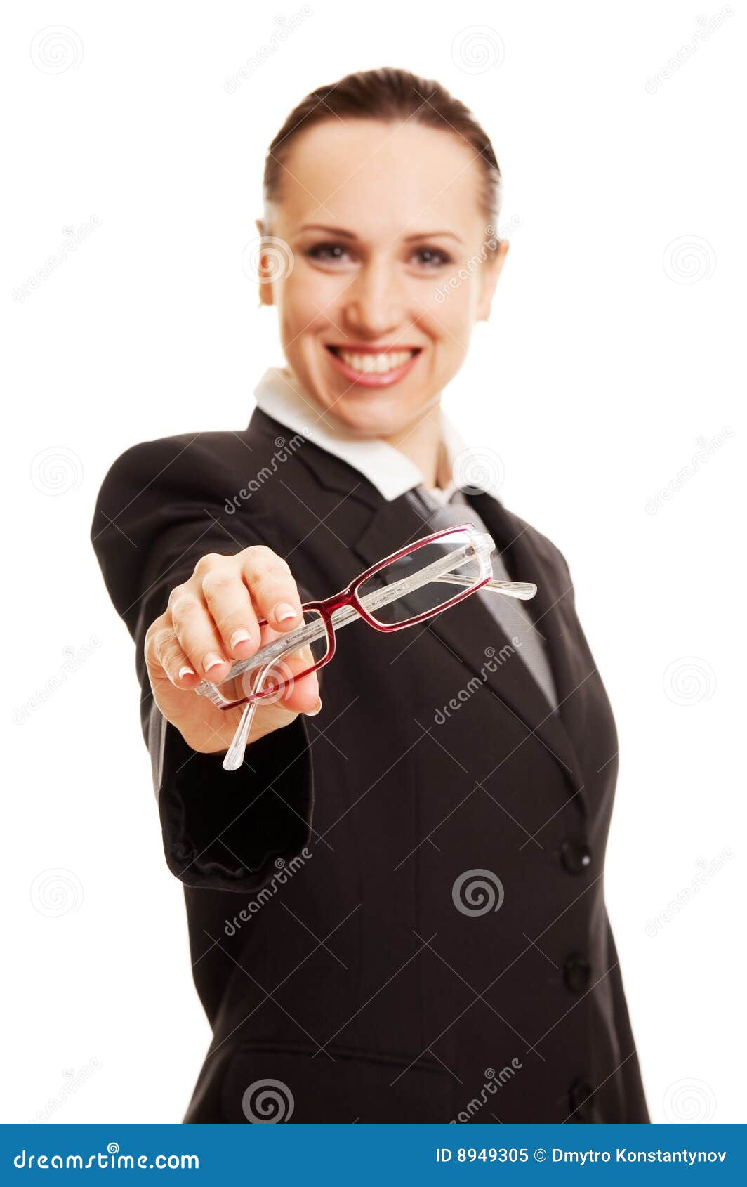 Friendly lady with glasses stock image. Image of coworker - 8949305