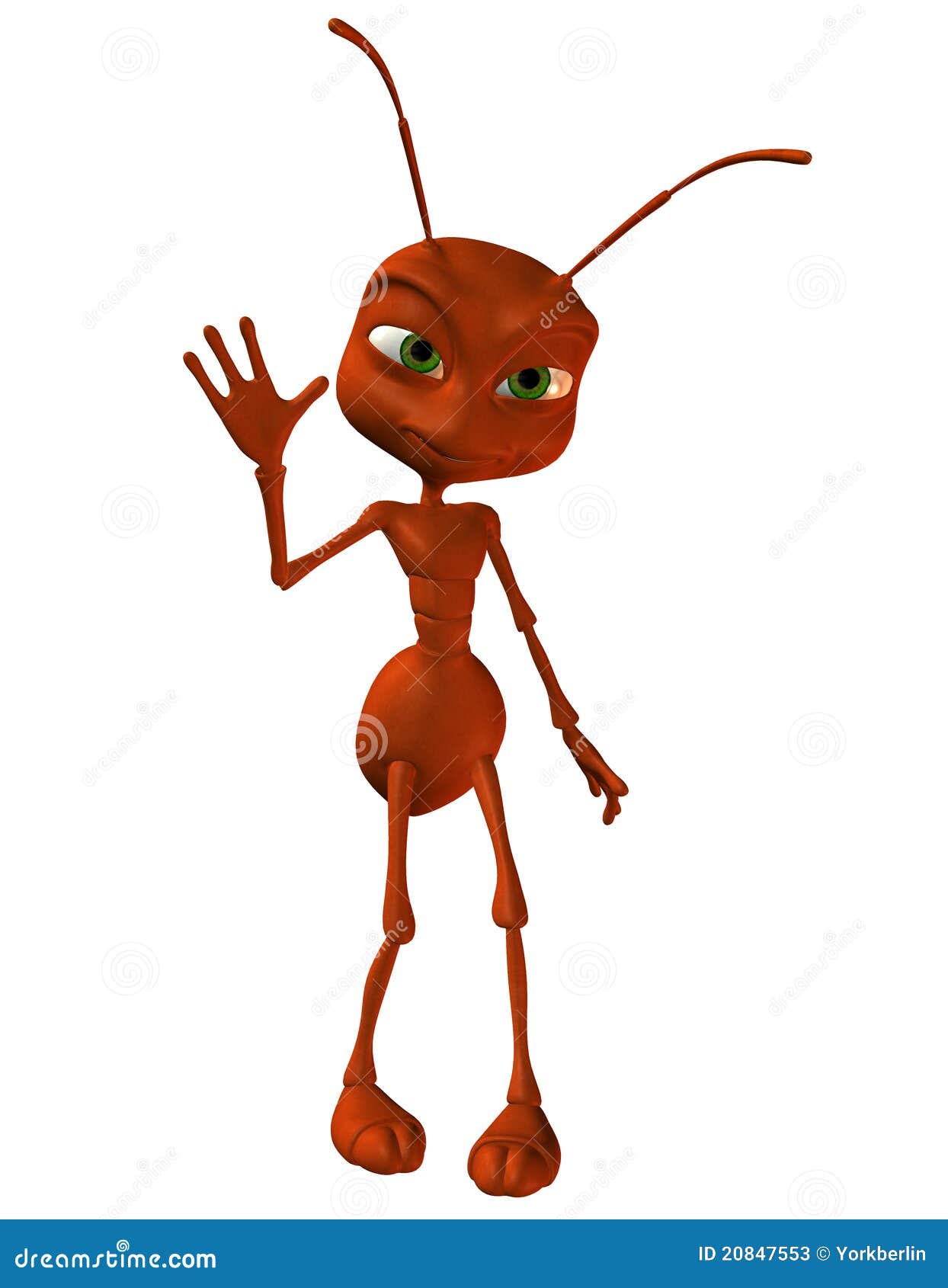 Friendly little red ant stock illustration. Illustration of tiny - 20847553
