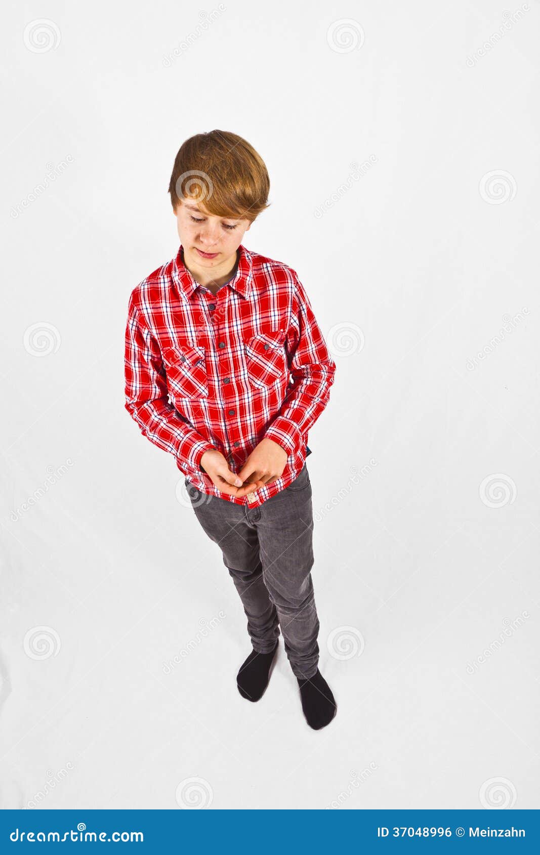 Friendly looking young boy stock photo. Image of portrait - 37048996
