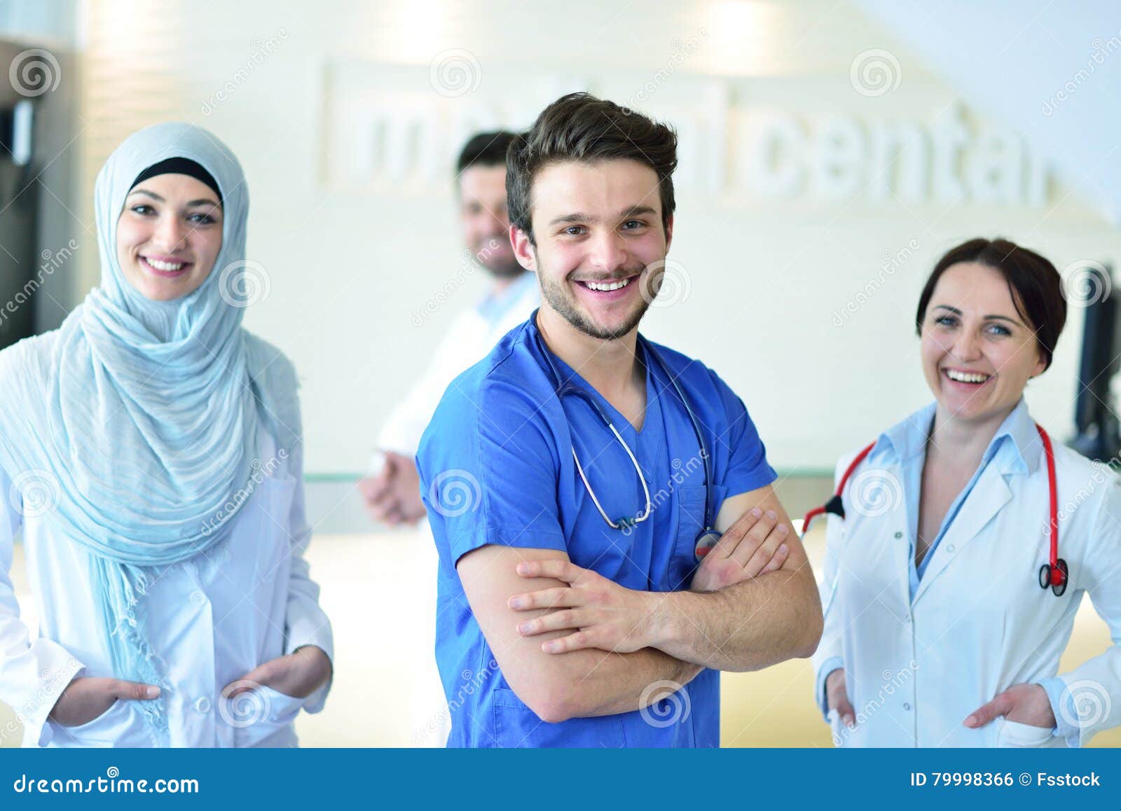 Friendly Male Doctor with Open Hand Ready for Hugging Stock Photo ...