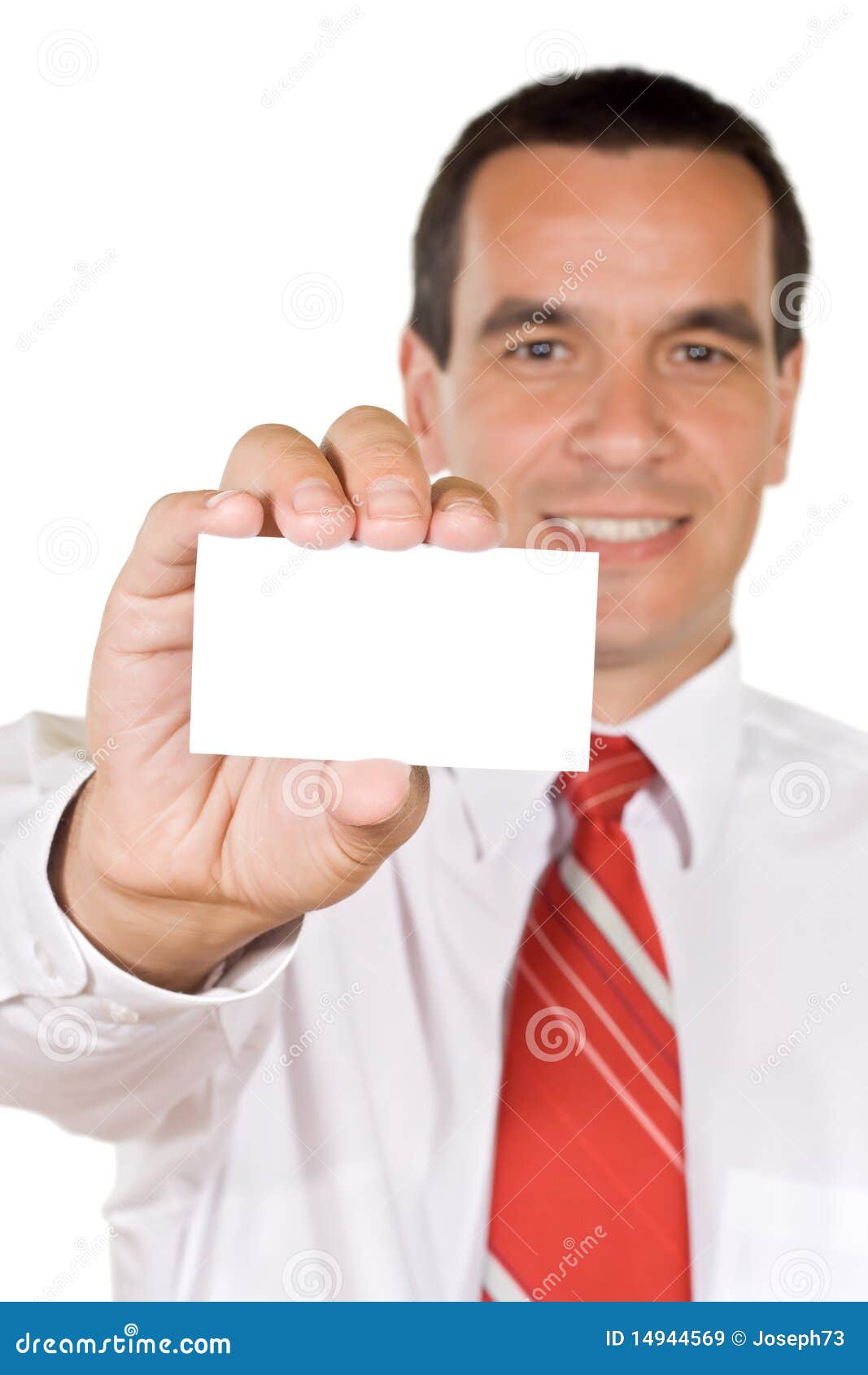 Friendly Man with Business Card Stock Image - Image of meet ...