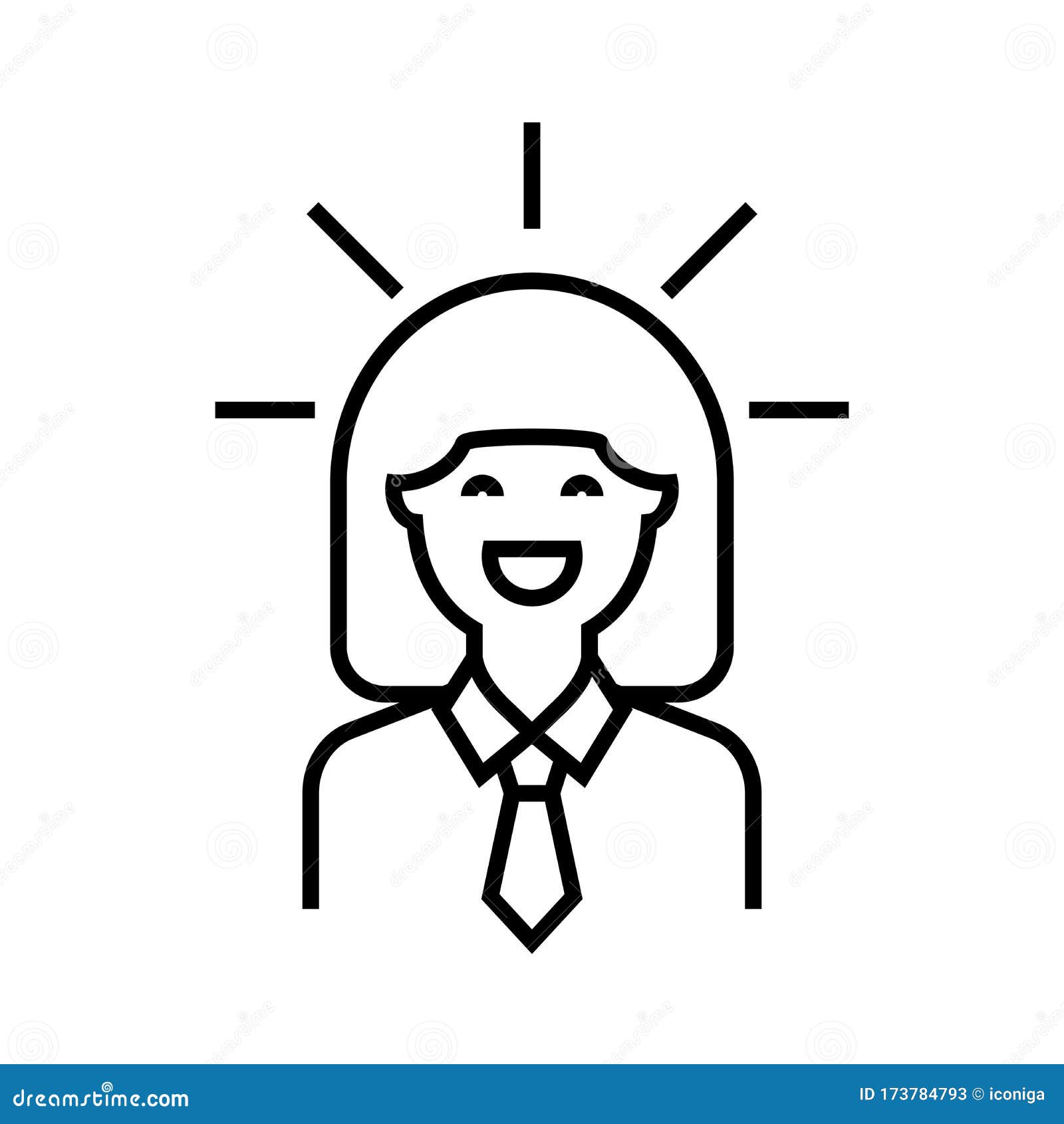 Friendly Manager Line Icon, Concept Sign, Outline Vector Illustration ...