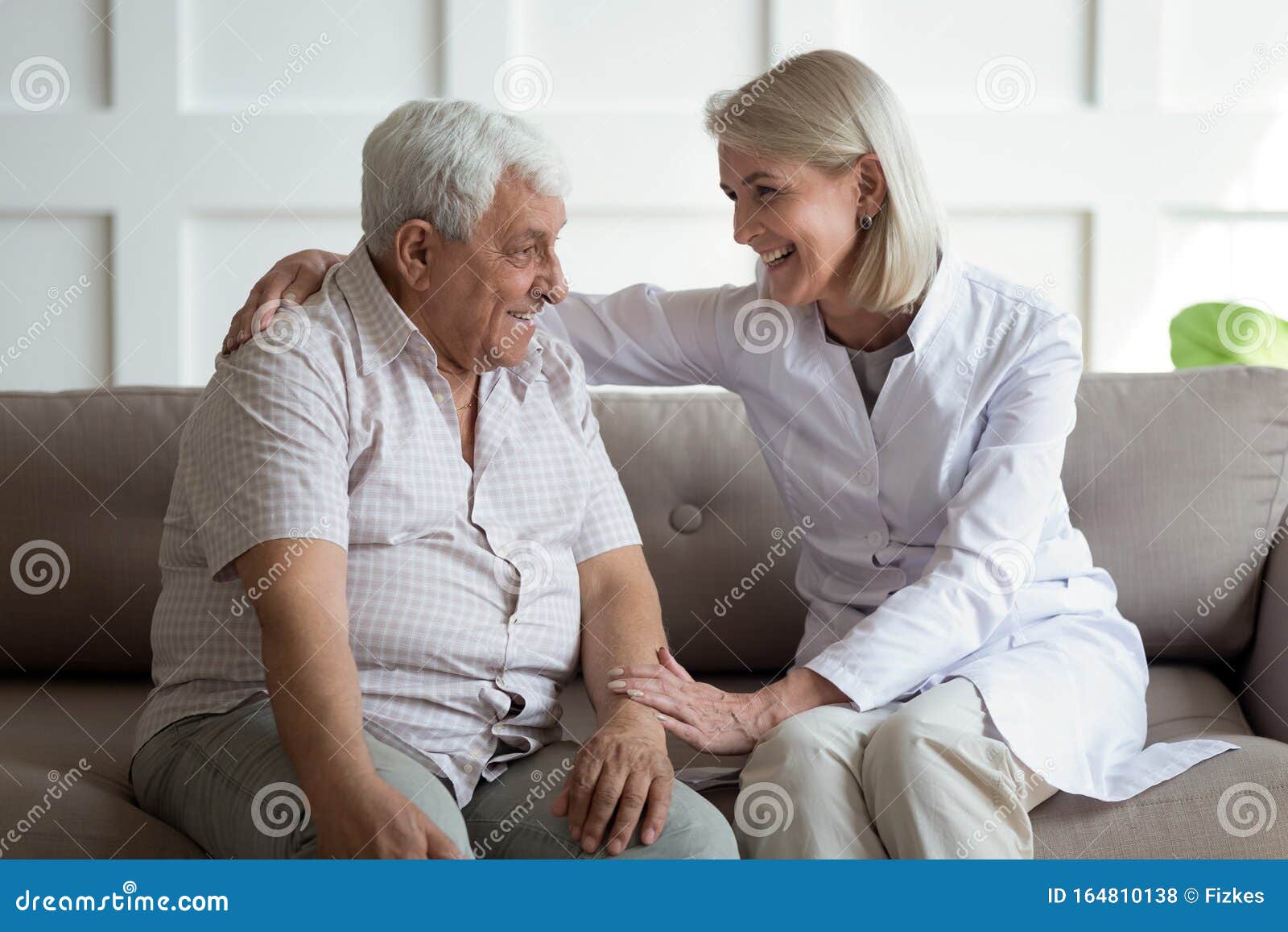 Friendly Mature General Practitioner Communicating with Pleasant 80s ...