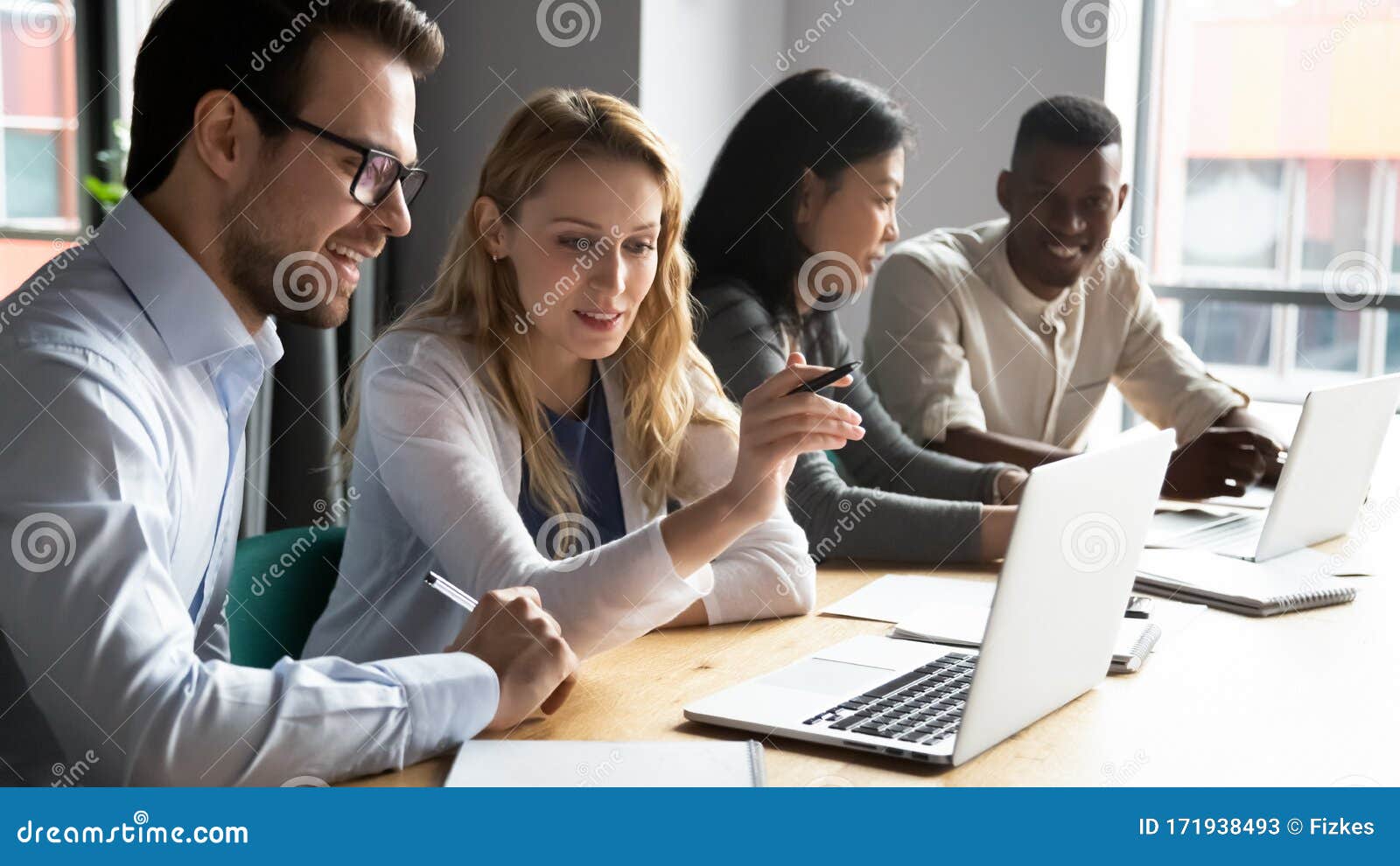 Friendly Mentor Coach Training Diverse Staff, Learning Corporate ...