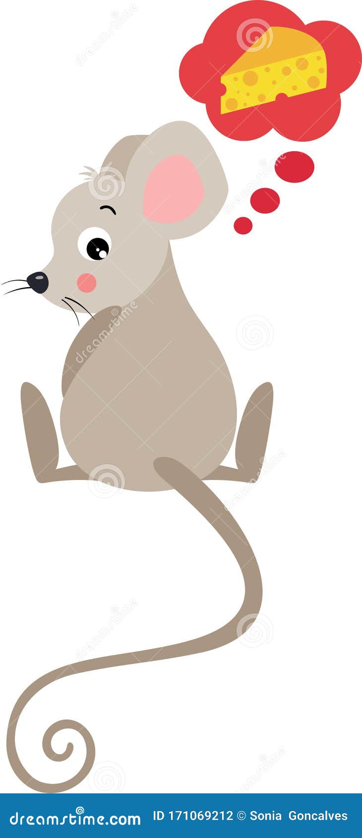 Friendly Mouse Think about Cheese Stock Vector - Illustration of ...