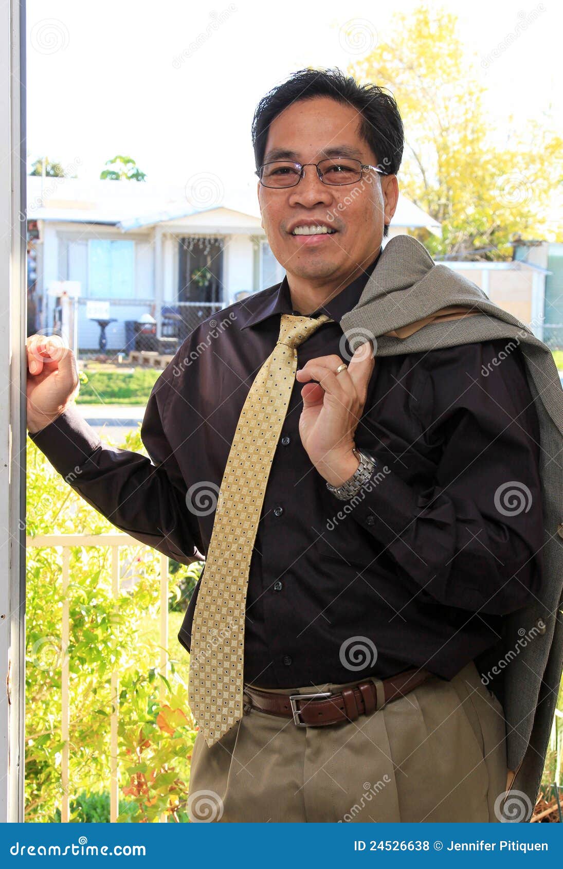 Friendly Neighbor stock photo. Image of handsome, door - 24526638