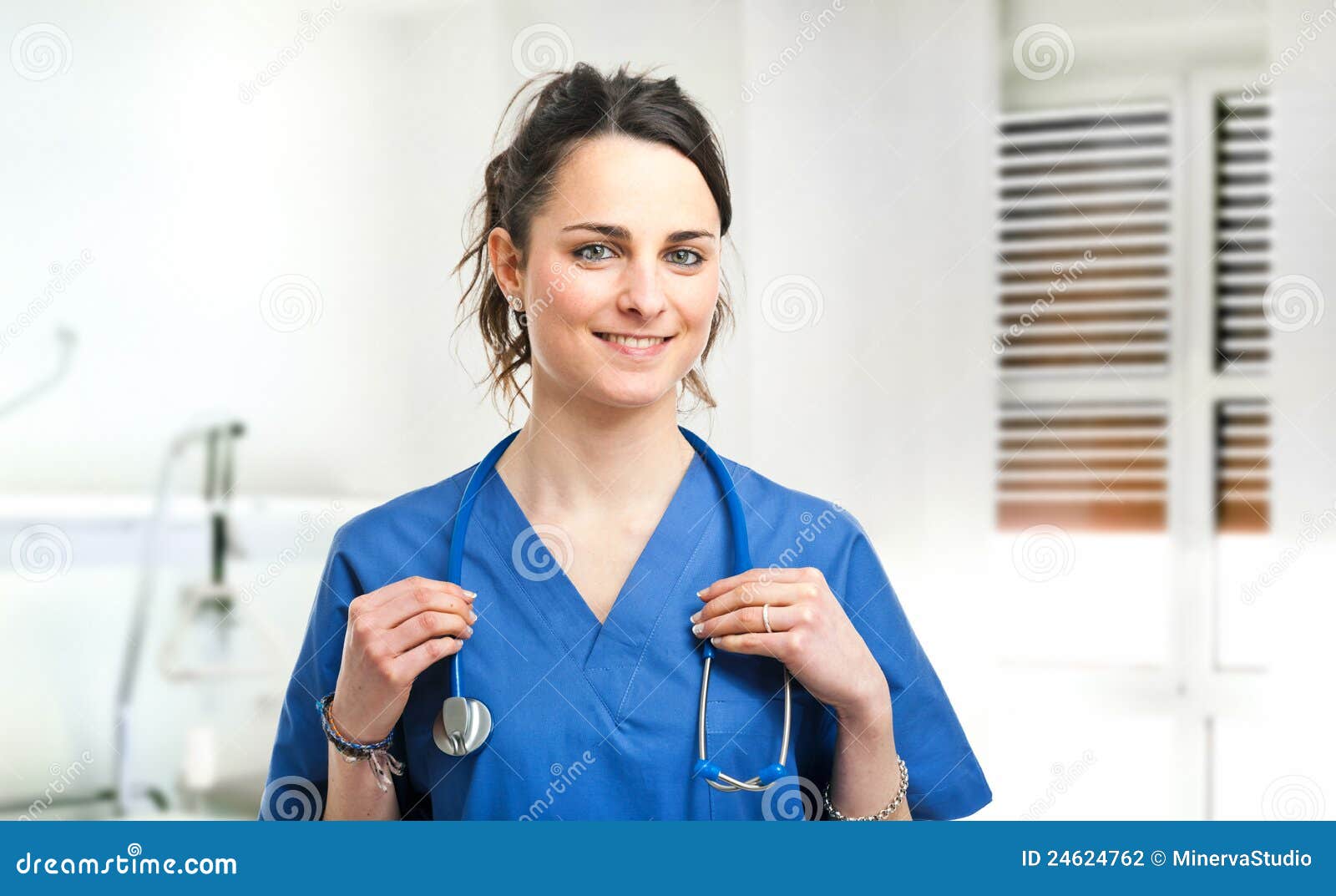 Friendly nurse stock photo. Image of woman, stethoscope - 24624762