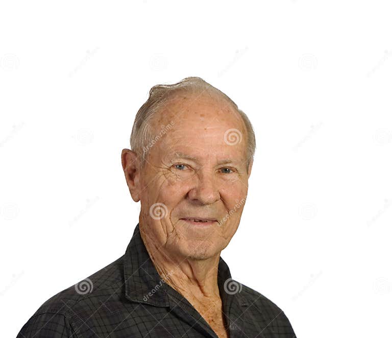 Friendly Old Man Smiling in this Portrait Stock Image - Image of ...