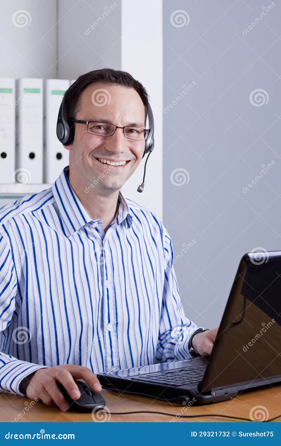 Friendly operator smiling stock photo. Image of smile - 29321732