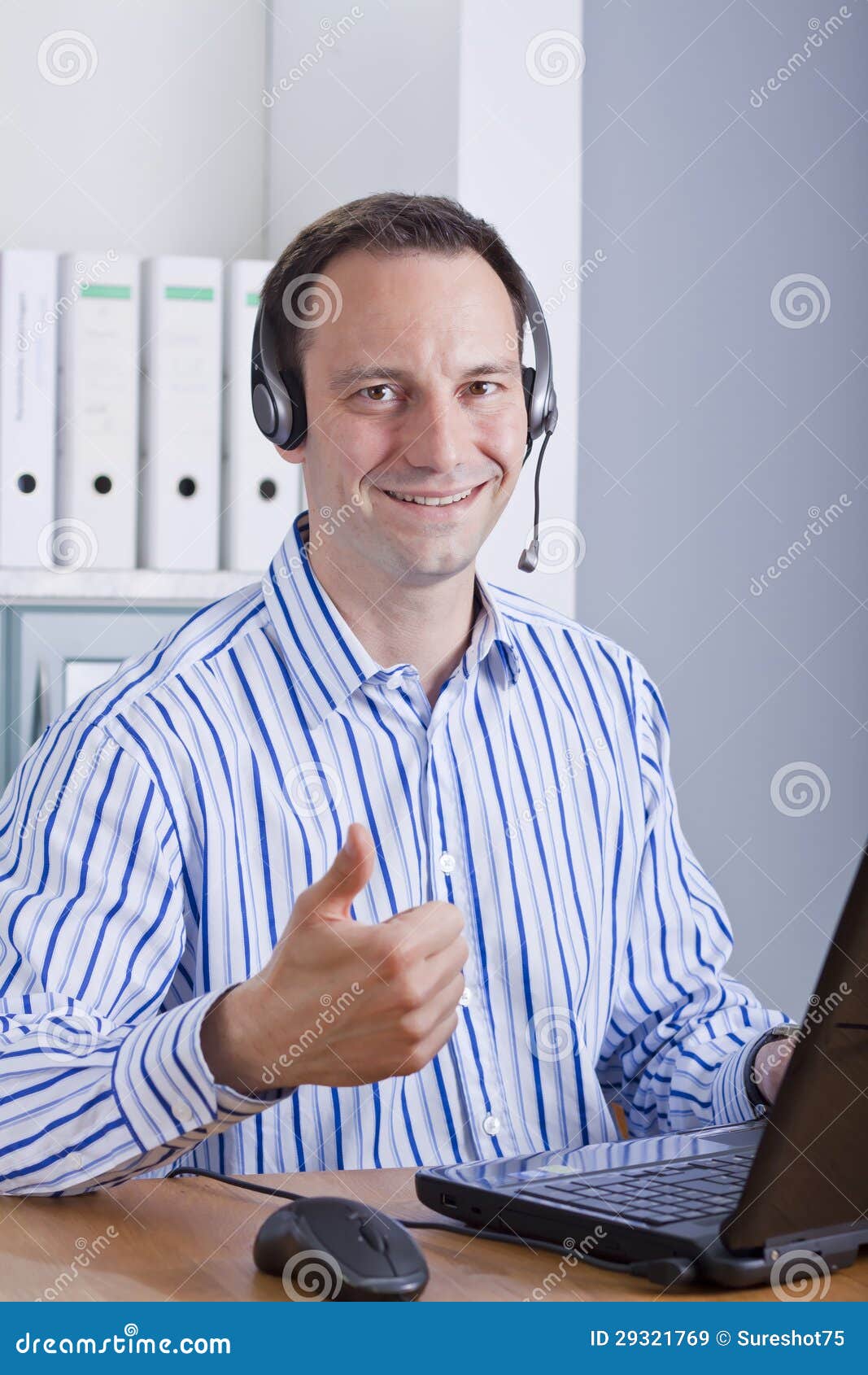 Friendly Operator Thumbs Up Stock Image - Image of working, thumbsup ...