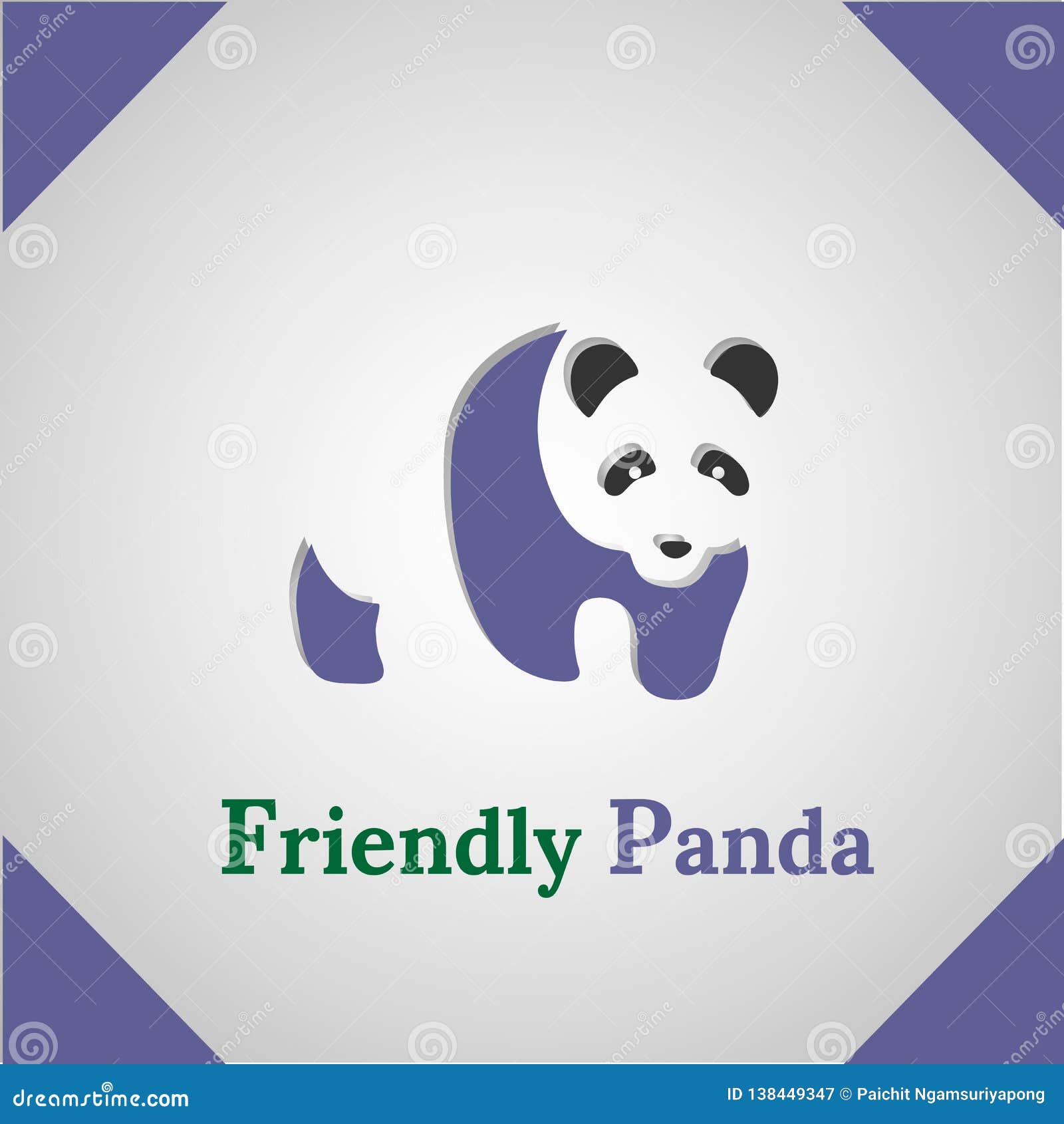 Friendly Panda Silhouette Icon Logo Stock Image | CartoonDealer.com ...