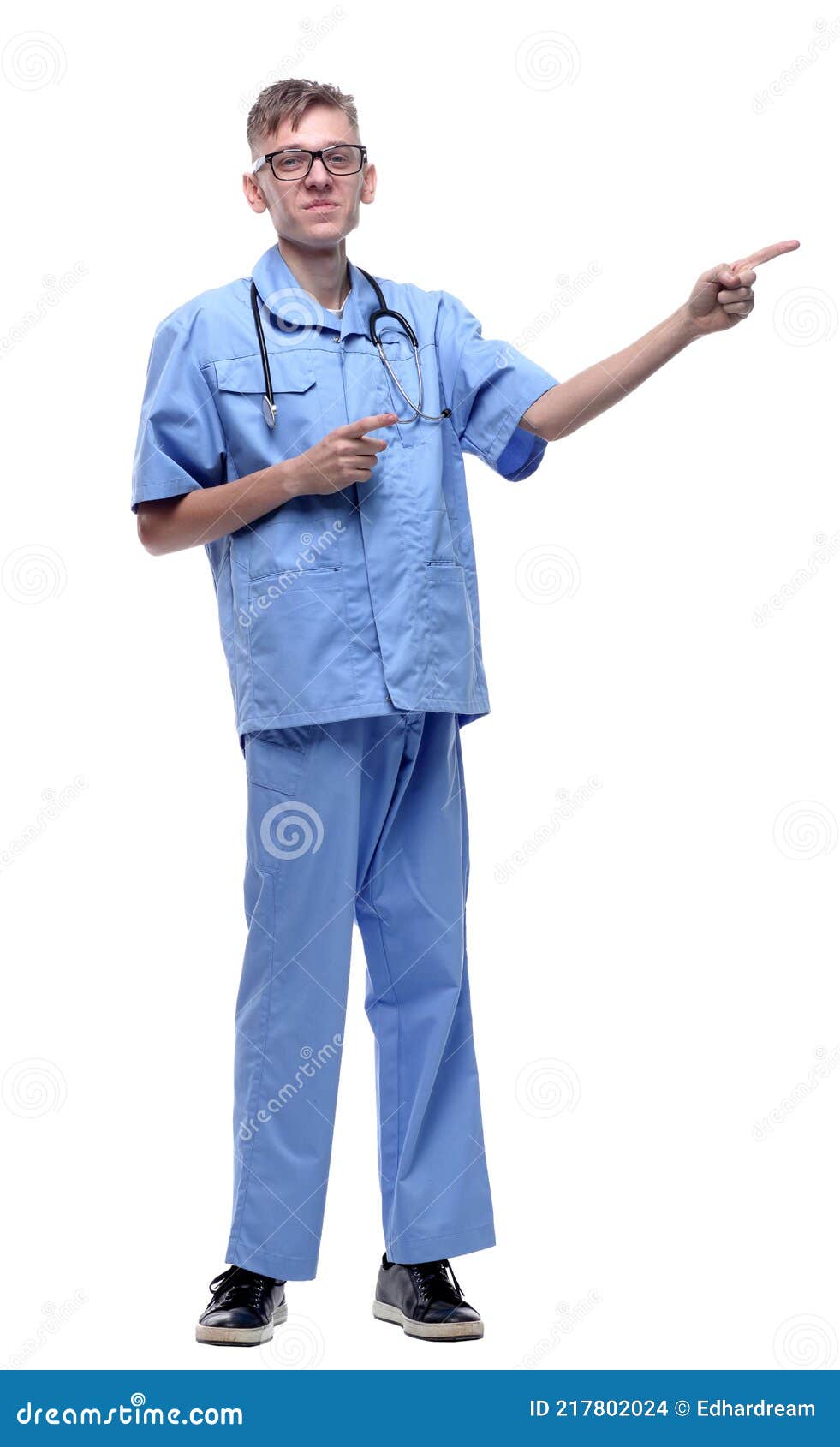 Friendly Paramedic in a Blue Uniform Looking at You . Stock Photo ...