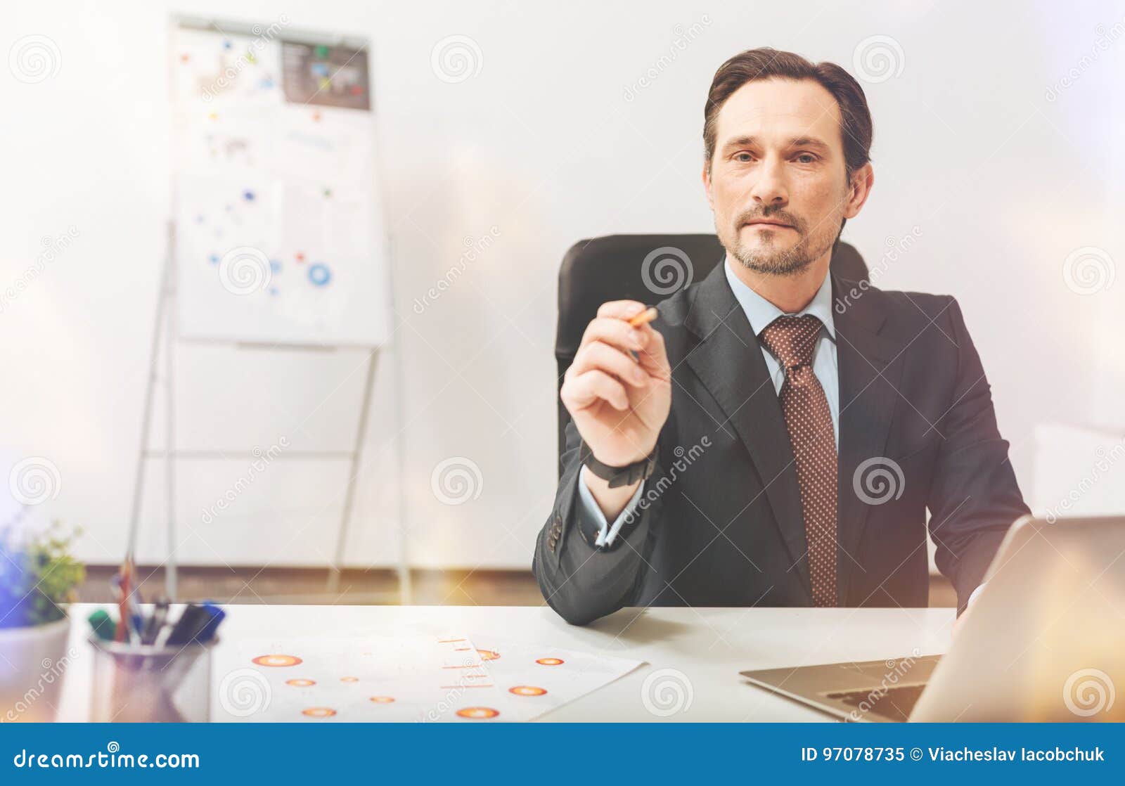 Friendly Persuasive Gentleman Pointing at Something Stock Image - Image ...