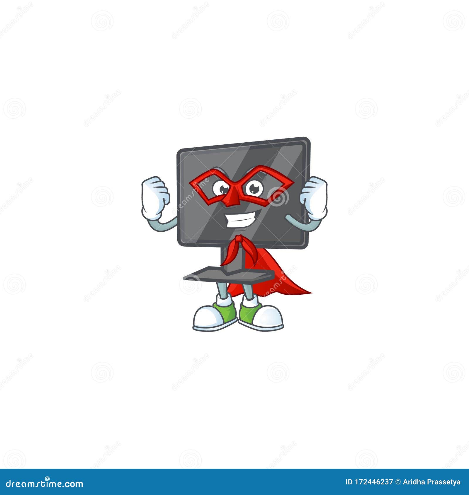 A Friendly Picture of Computer Screen Dressed As a Super Hero Stock ...