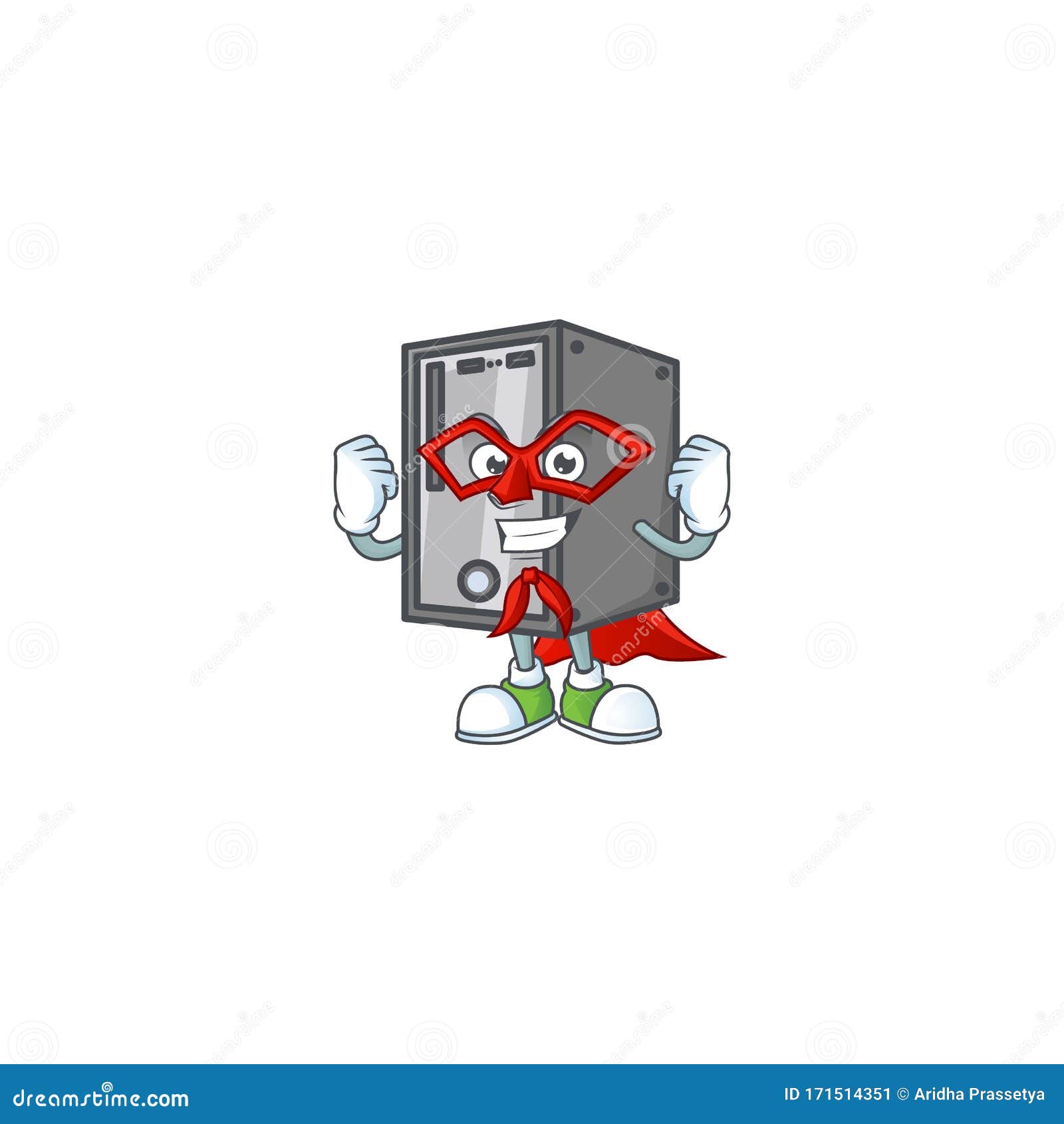 A Friendly Picture of CPU Dressed As a Super Hero Stock Vector ...