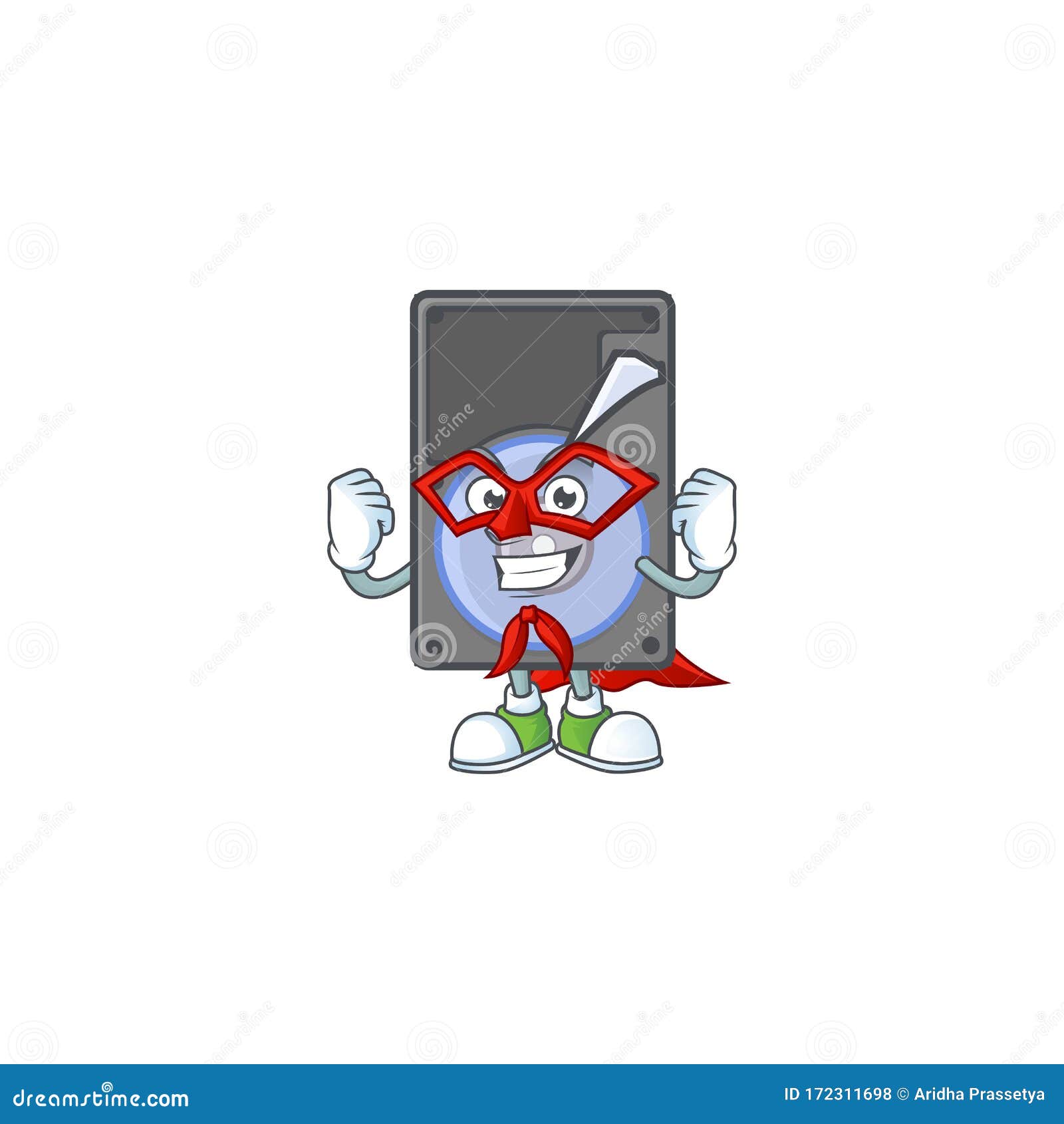 A Friendly Picture of Hard Disk Dressed As a Super Hero Stock Vector ...