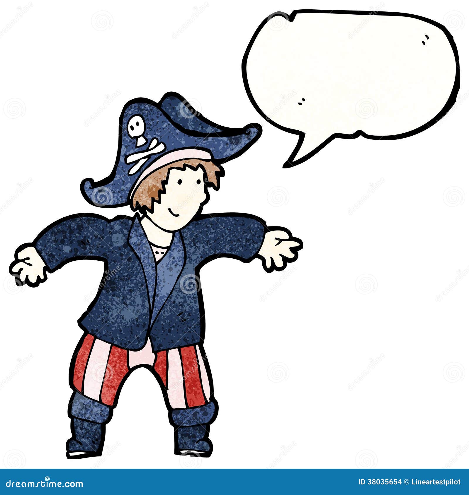 Friendly Pirate with Speech Bubble Cartoon Stock Vector - Illustration ...