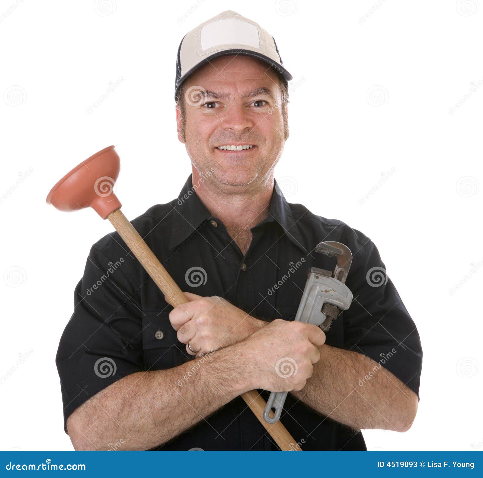 Friendly Plumber stock image. Image of pipe, repairman - 4519093