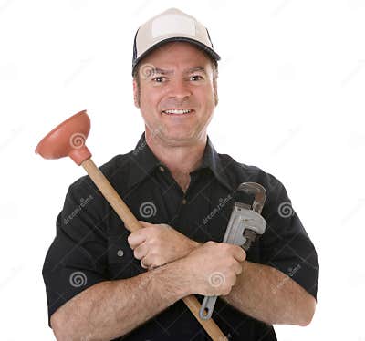 Friendly Plumber stock image. Image of pipe, repairman - 4519093